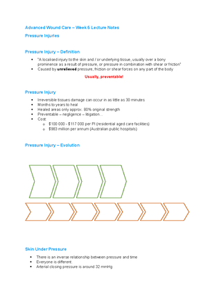 Advanced Wound Care - Week 3 Lecture Notes - Advanced Wound Care – Week ...
