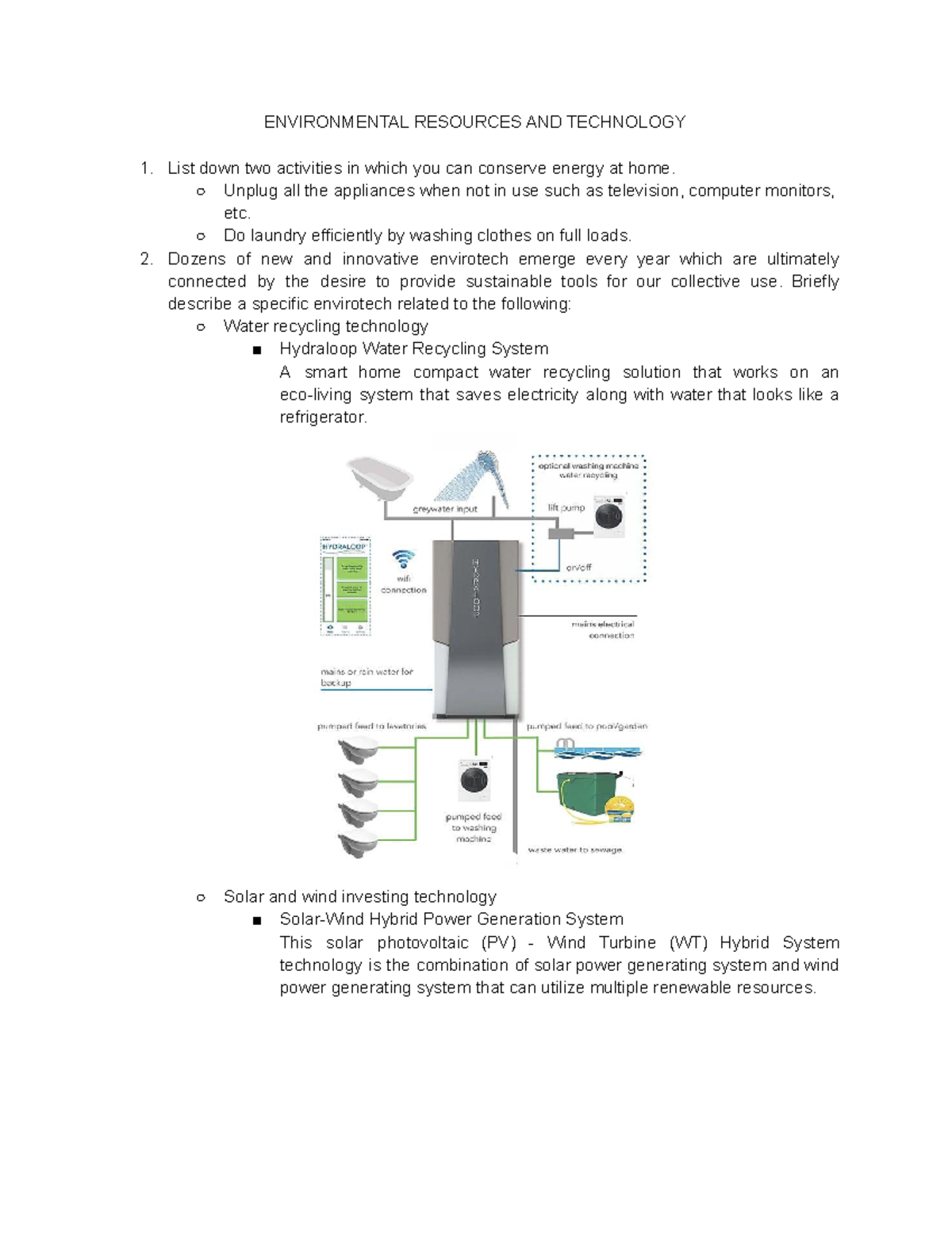 Environmental Resources and Technology - ENVIRONMENTAL RESOURCES AND ...