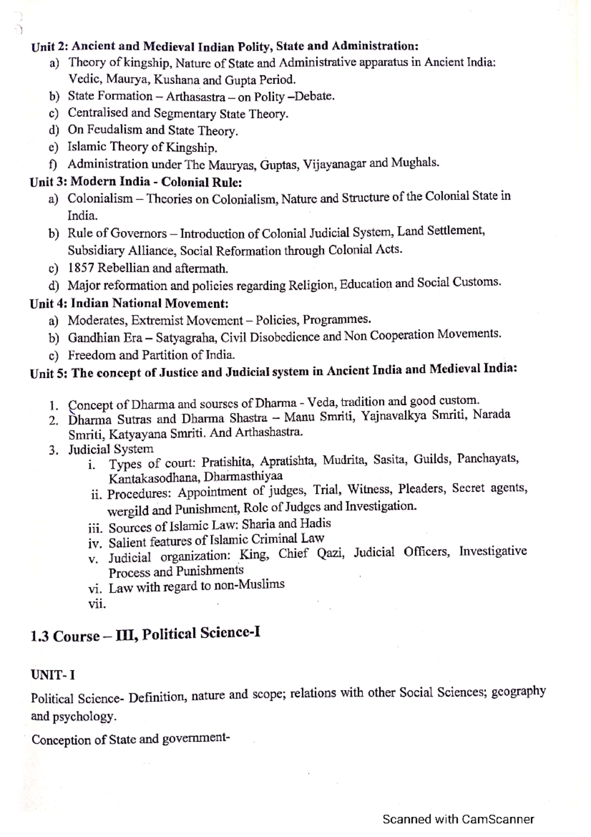 Sem 1 Syllabus - Ballb - Studocu