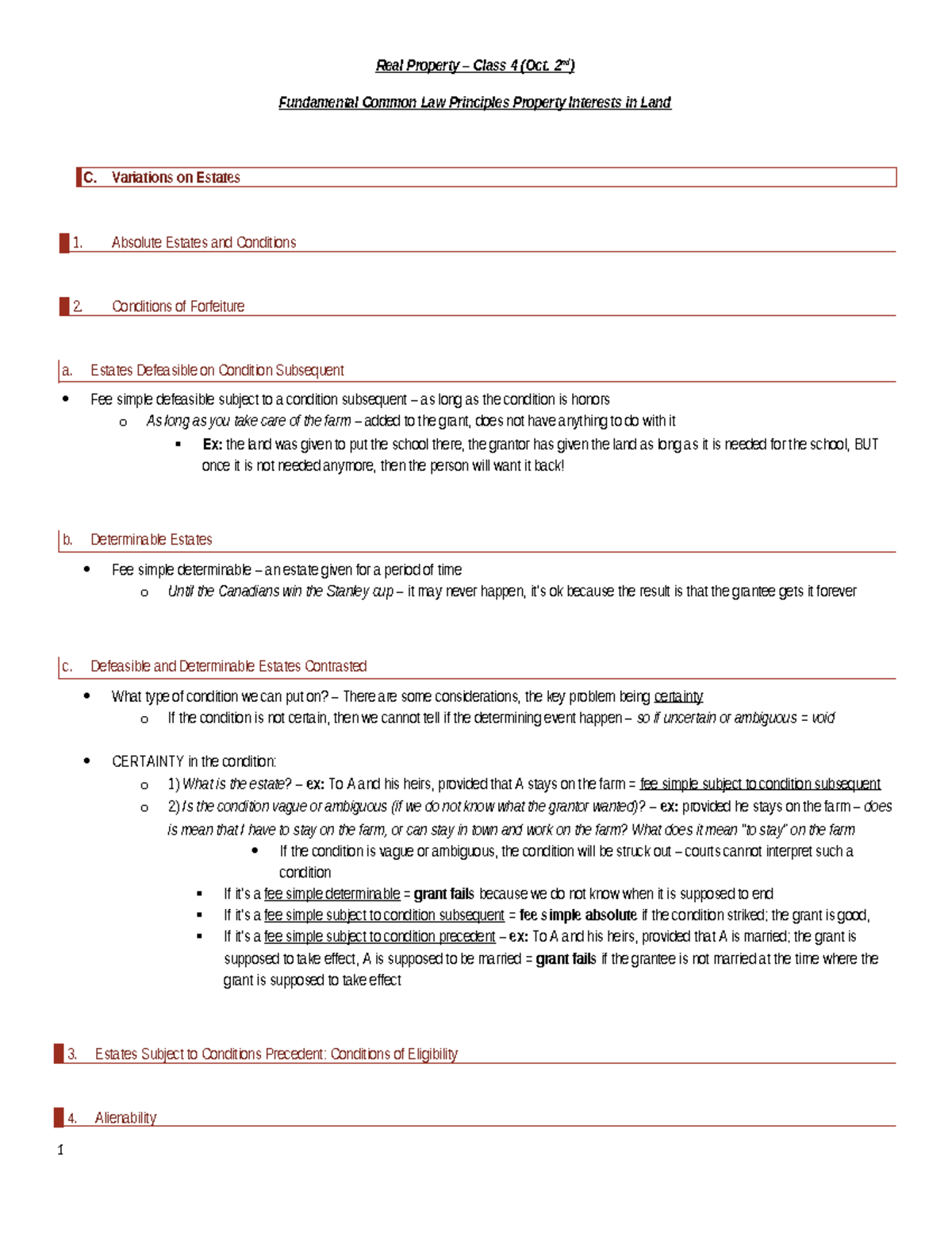 R.p. - Class 4 - Real Property – Class 4 (Oct. 2nd) Fundamental Common ...