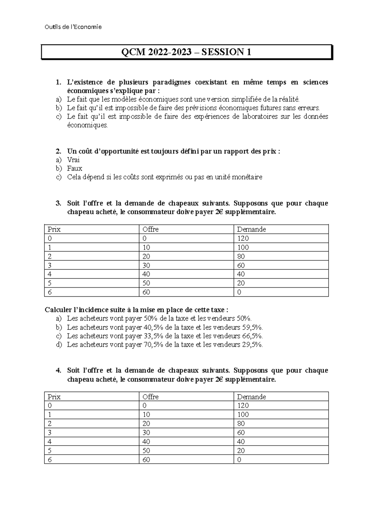 QCM 2022-2023 Session 1 - QCM 2022-2023 – SESSION 1 1. L’existence de plusieurs paradigmes - Studocu