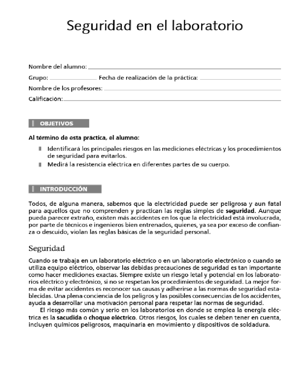 Seguridad en el laboratorio - PROTECCIÓN Y SEGURIDAD Mientras estudias ...