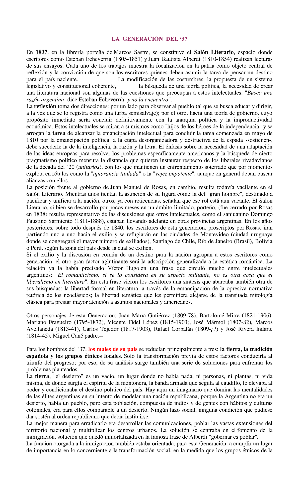 Generacion - Los unitarios quieren un país centralizado en Buenos Aires ...