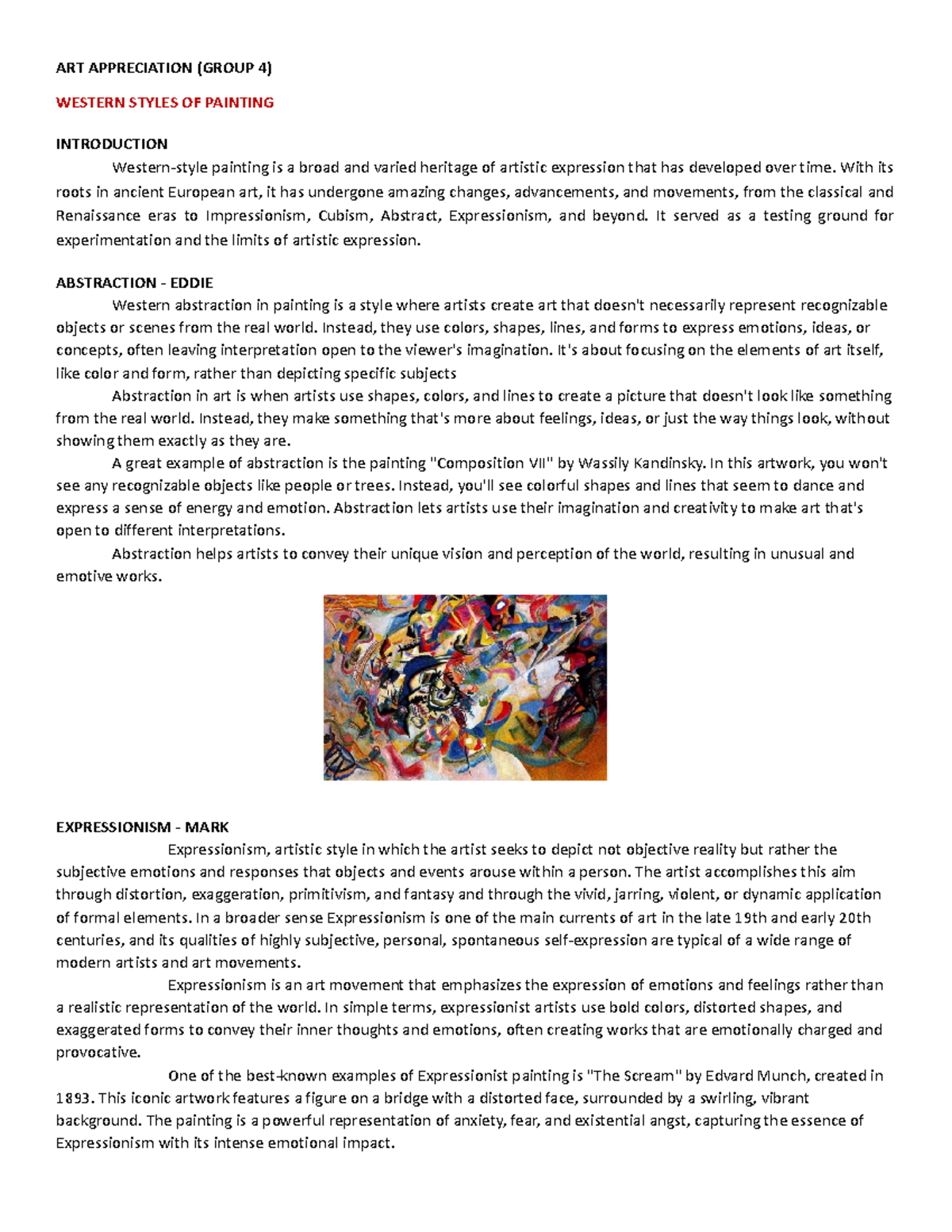 ART Aprre Report - Art Appreciation HUM 101 - ART APPRECIATION (GROUP 4 ...