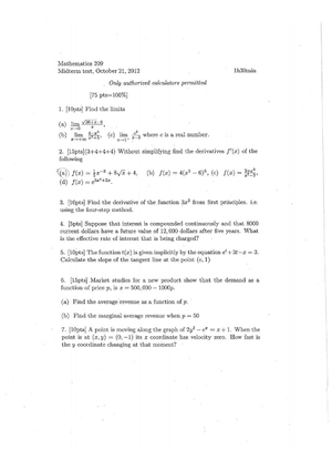 2019 march - Midterm exam material - Math209 - Studocu