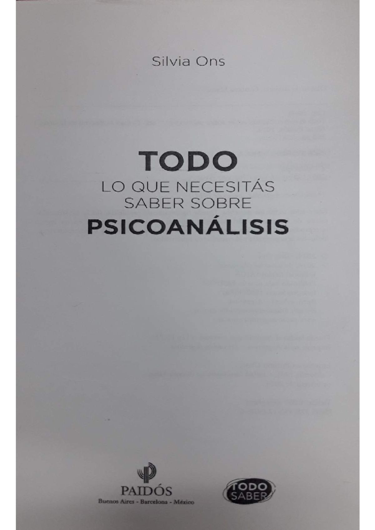 Todo lo que necesitas saber sobre el psicoanálisis- Ons (Trauma y Sintoma) - Lengua Castellana ...