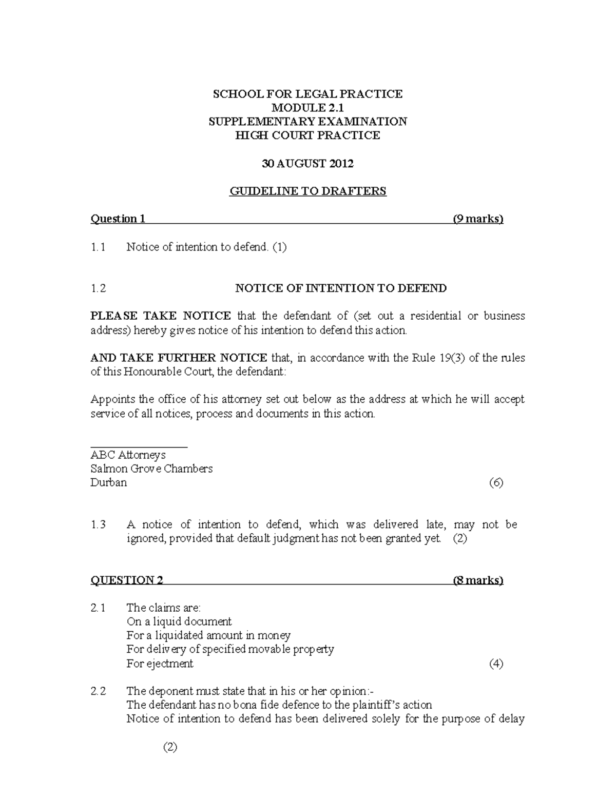 HCP 2012 - A summary of the work with questions - SCHOOL FOR LEGAL ...