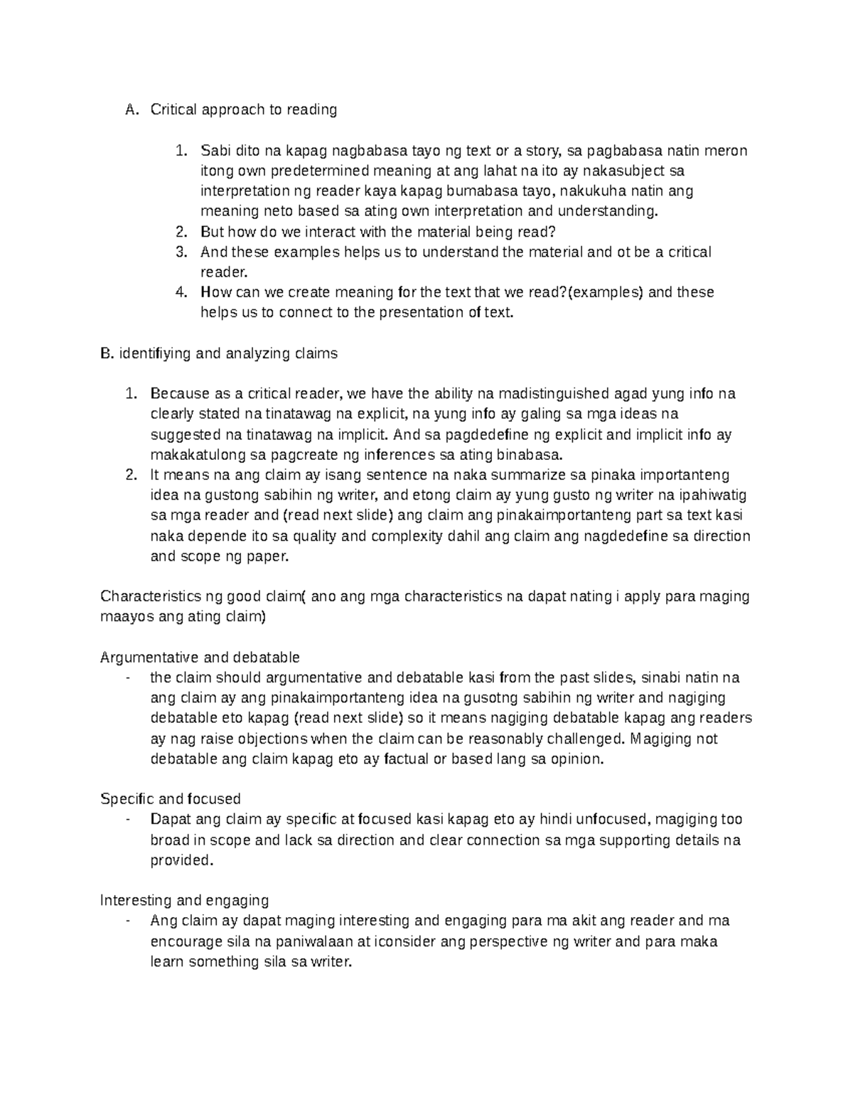 Script - Lessons about Text and context connection - A. Critical ...