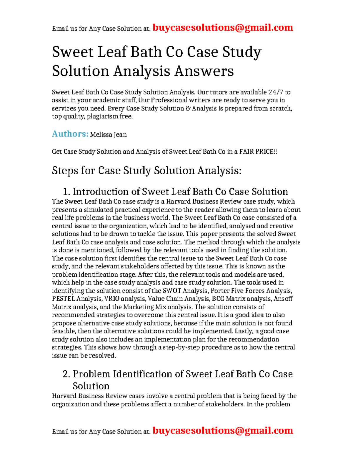 Sweet Leaf Bath Co Case Study Solution Analysis - Our tutors are ...