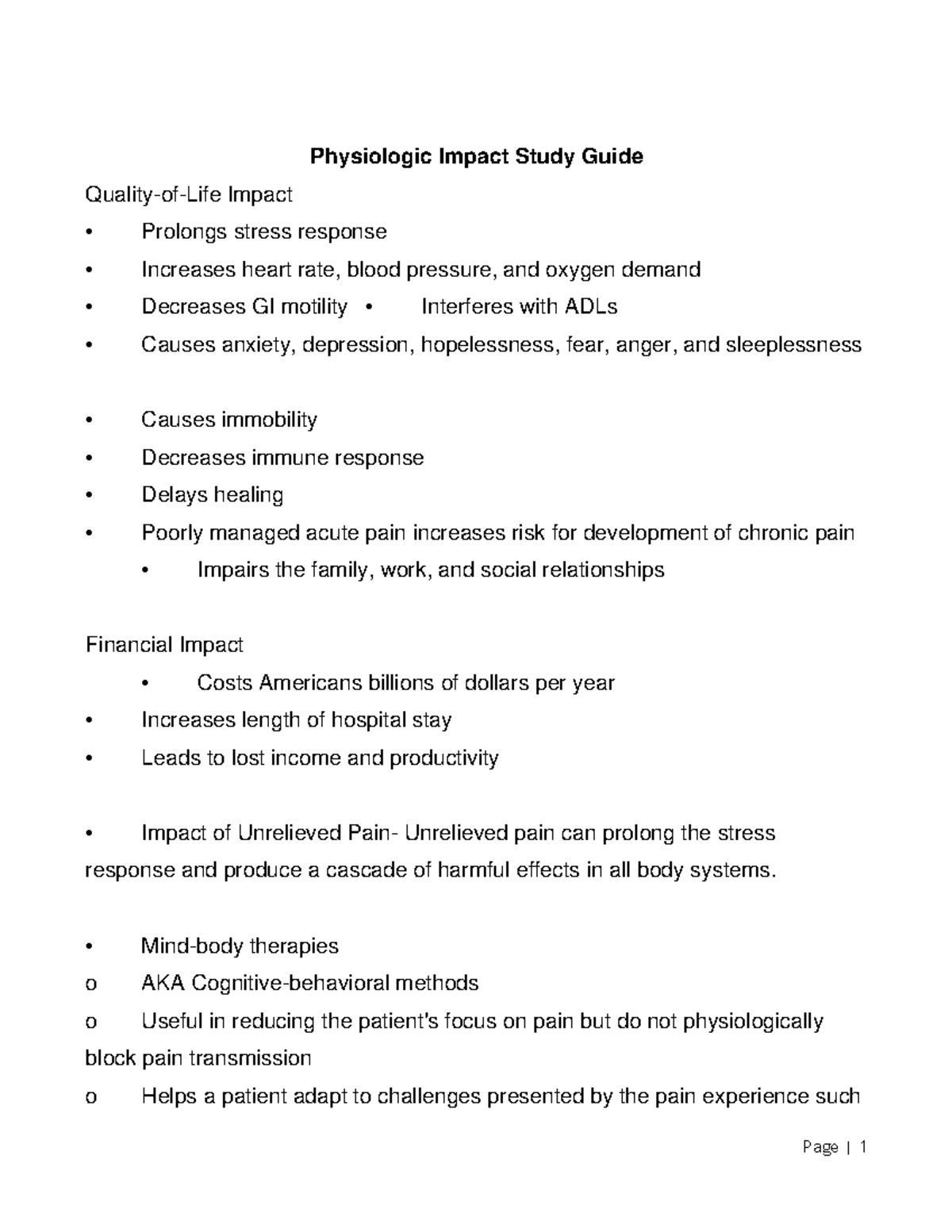 Physiologic Impact Study Guide - Physiologic Impact Study Guide Quality ...