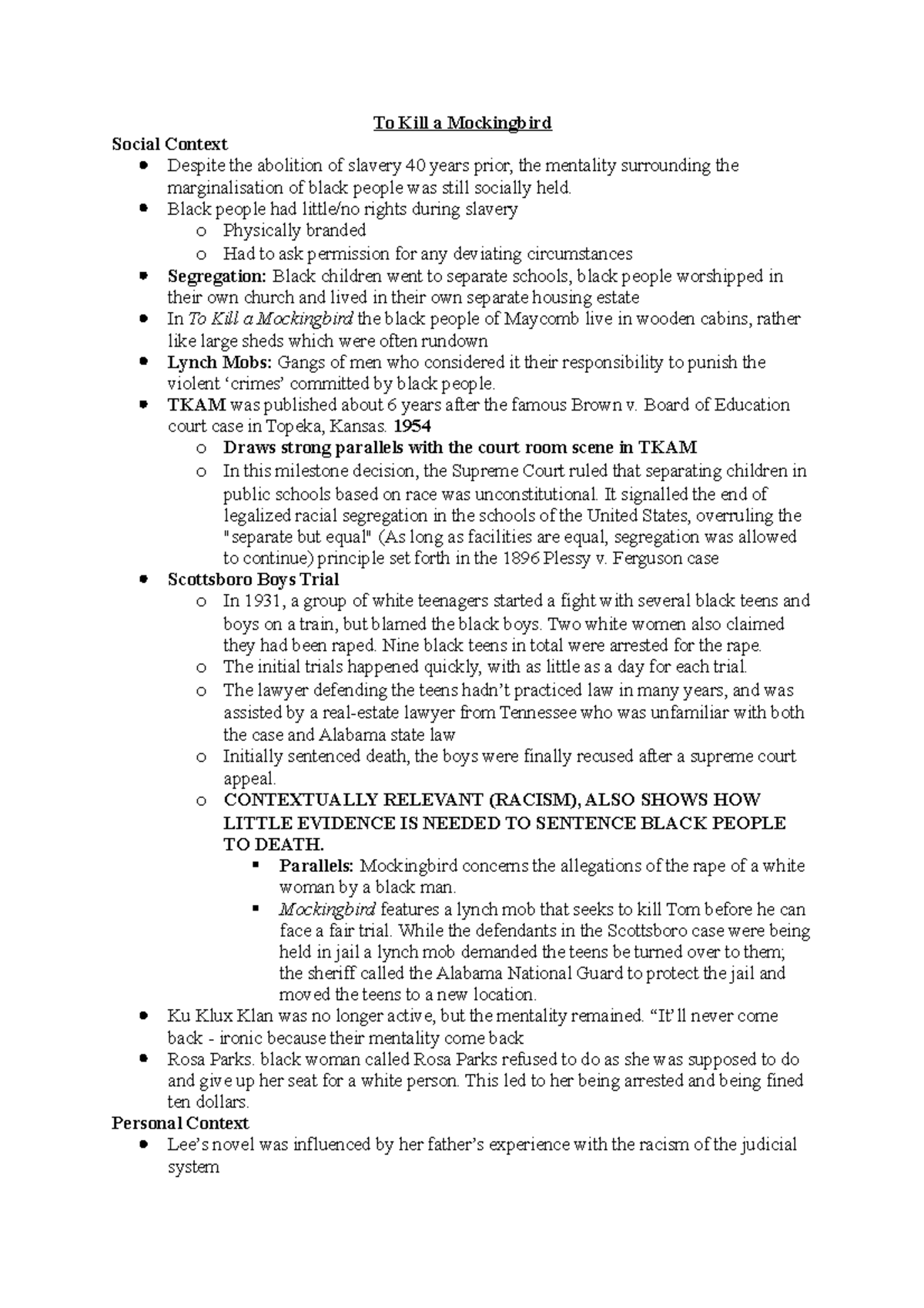 To Kill a Mockingbird - To Kill a Mockingbird Social Context Despite ...