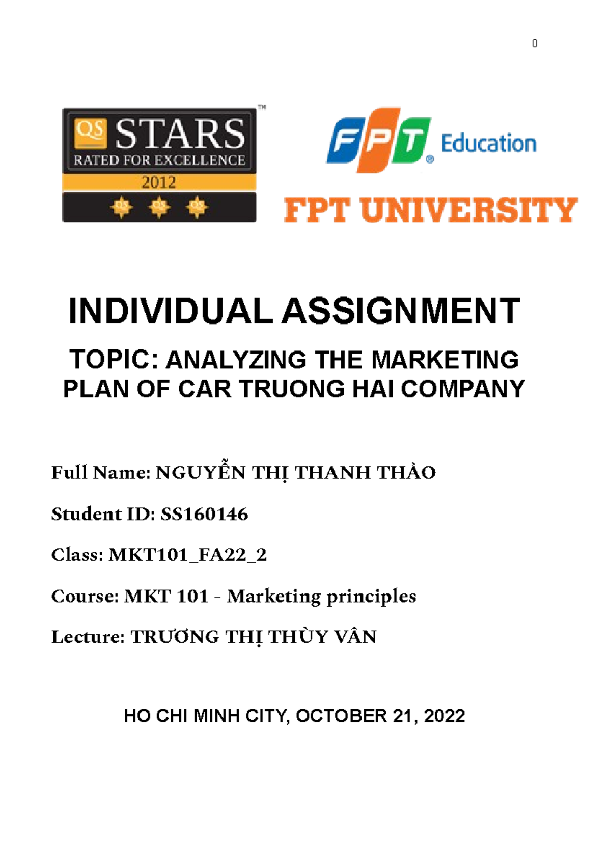 Ass In Cô Vân - individual - INDIVIDUAL ASSIGNMENT TOPIC: ANALYZING THE ...