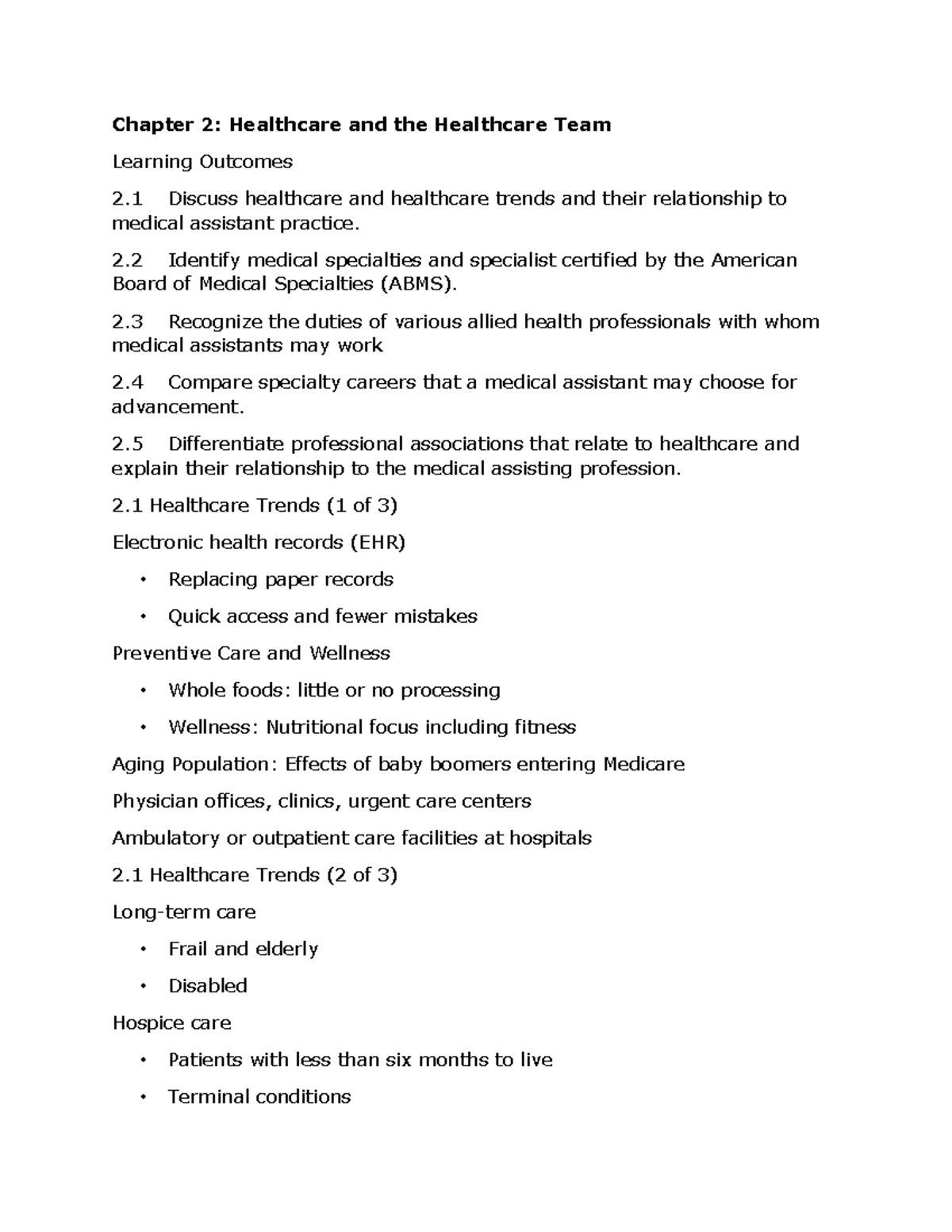 Chapter 2 - Chapter 2: Healthcare and the Healthcare Team Learning ...