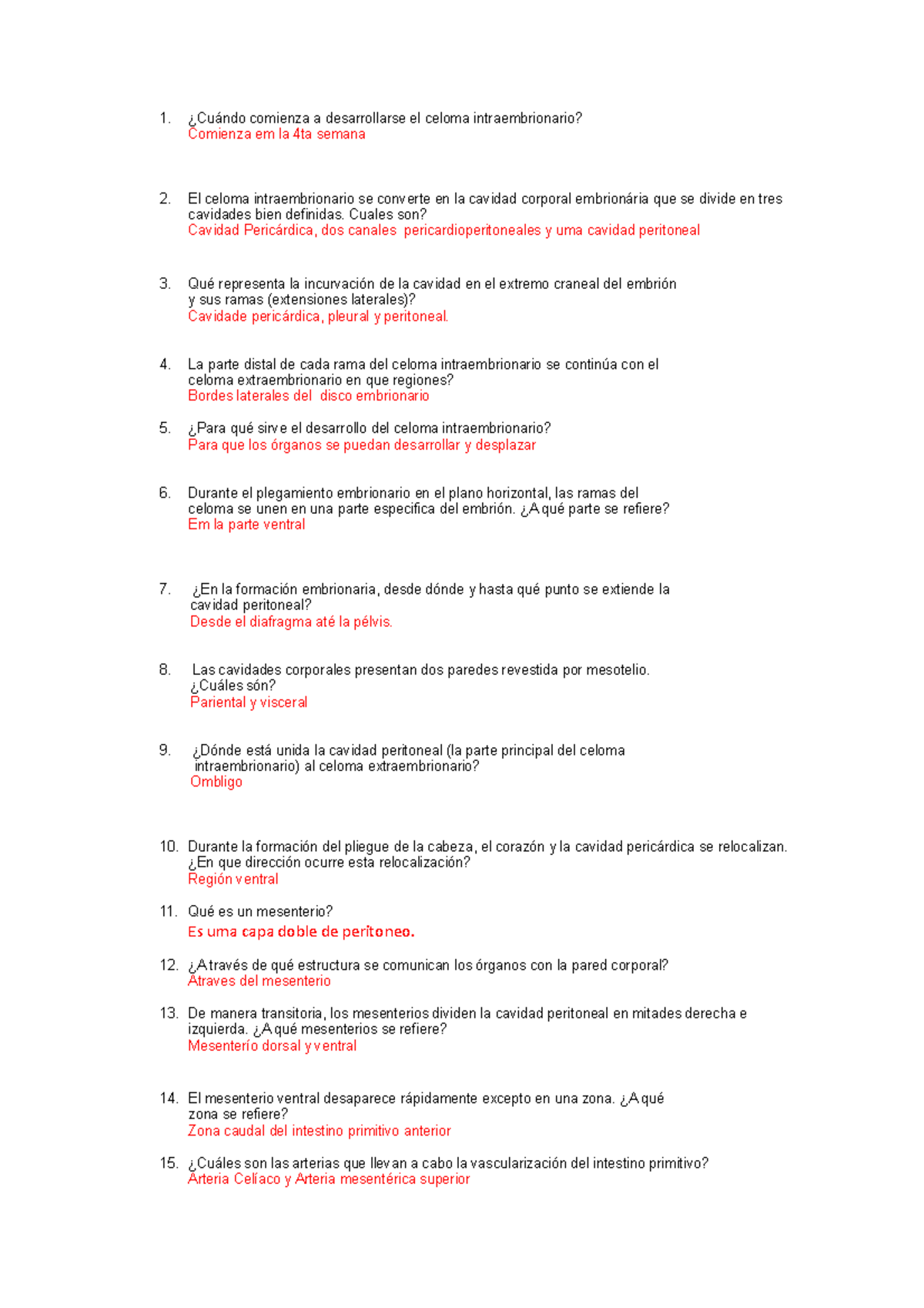 Cavidades corporales y diafragma - ¿Cuándo comienza a desarrollarse el ...