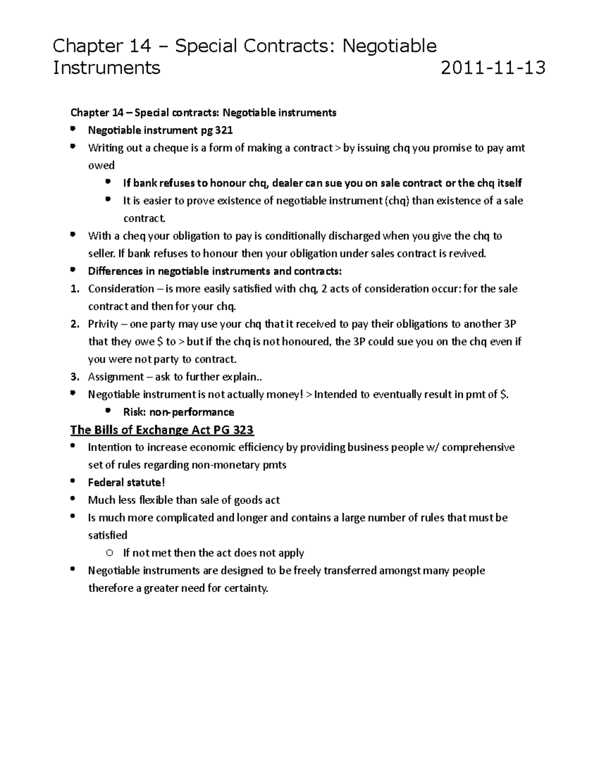 Law 603Chapter 14 - Special Contracts - Chapter 14 Special Contracts ...