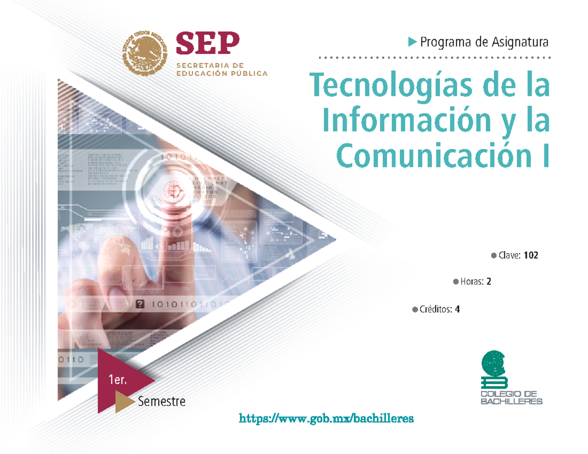 02 Tecnologias Info Comunicacion I - 1er. Programa de Asignatura ...