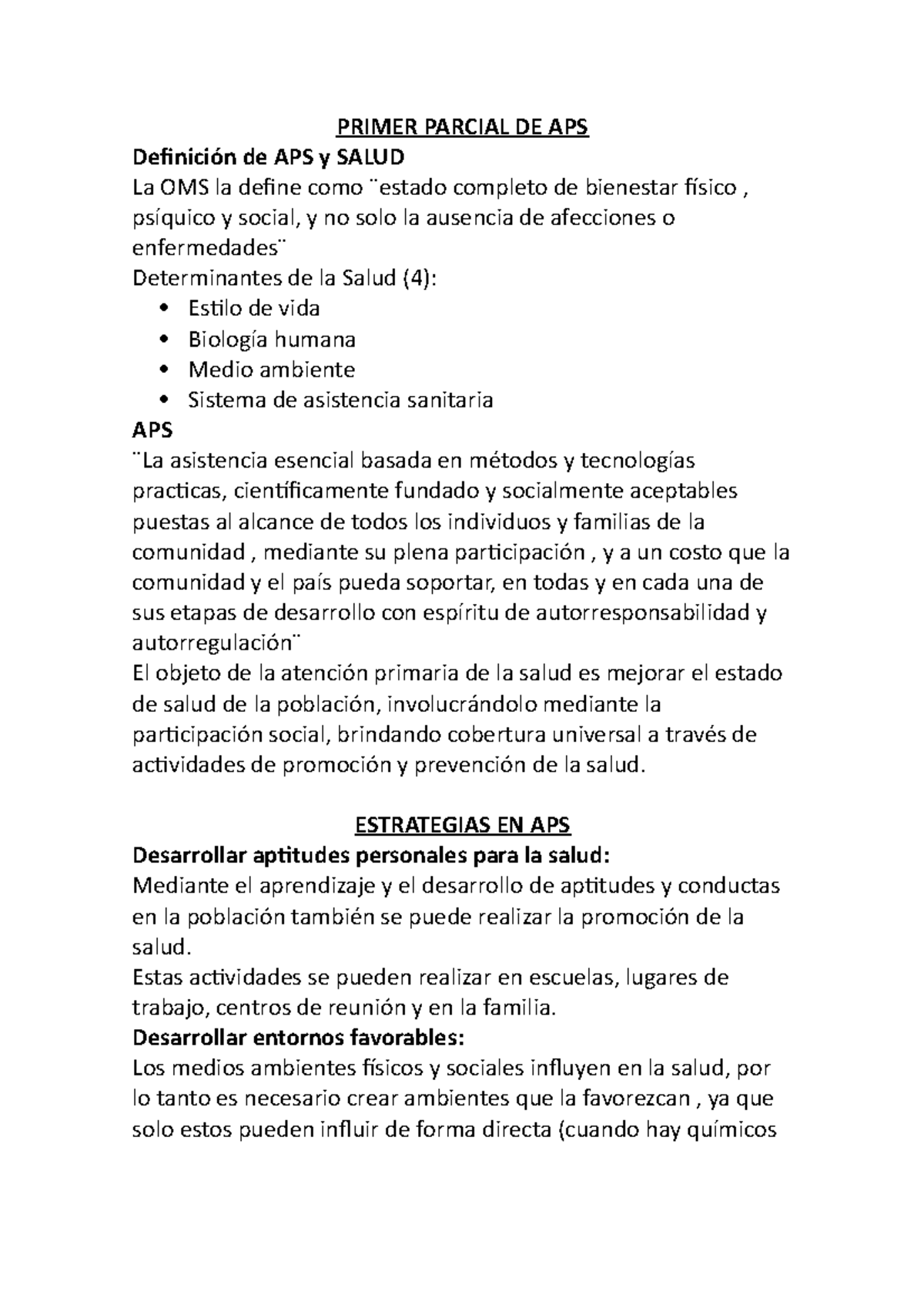 Primer Parcial DE APS - Resumen aps - PRIMER PARCIAL DE APS Definición ...