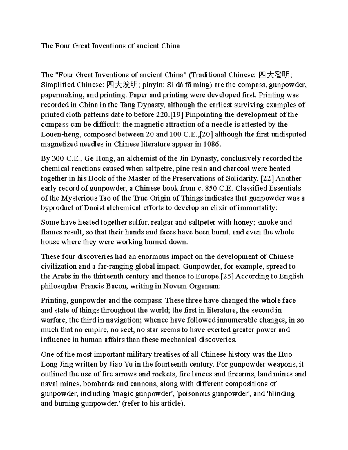 The Four Great Inventions of ancient China - Paper and printing were ...