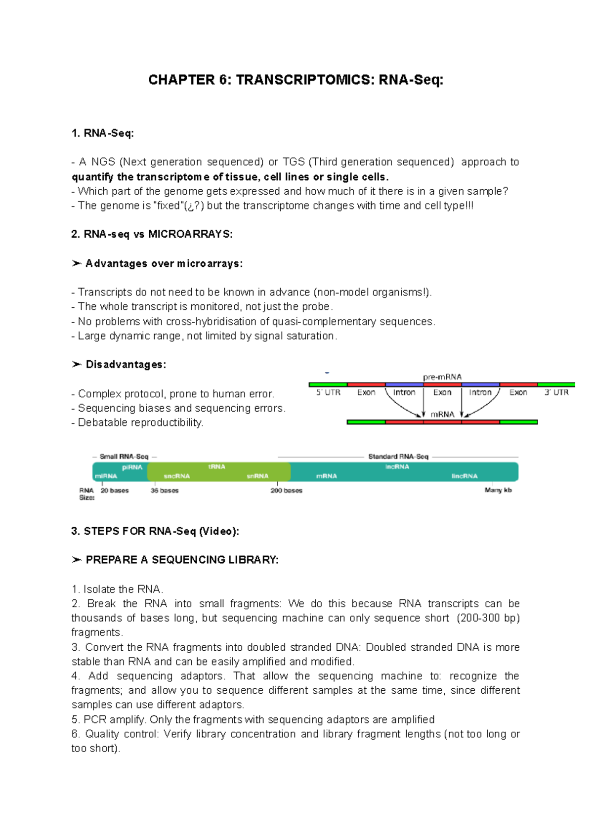 Chapter 6 Transcriptomics Rna Seq Chapter 6 Transcriptomics Rna Seq Rna Seq A Ngs Next