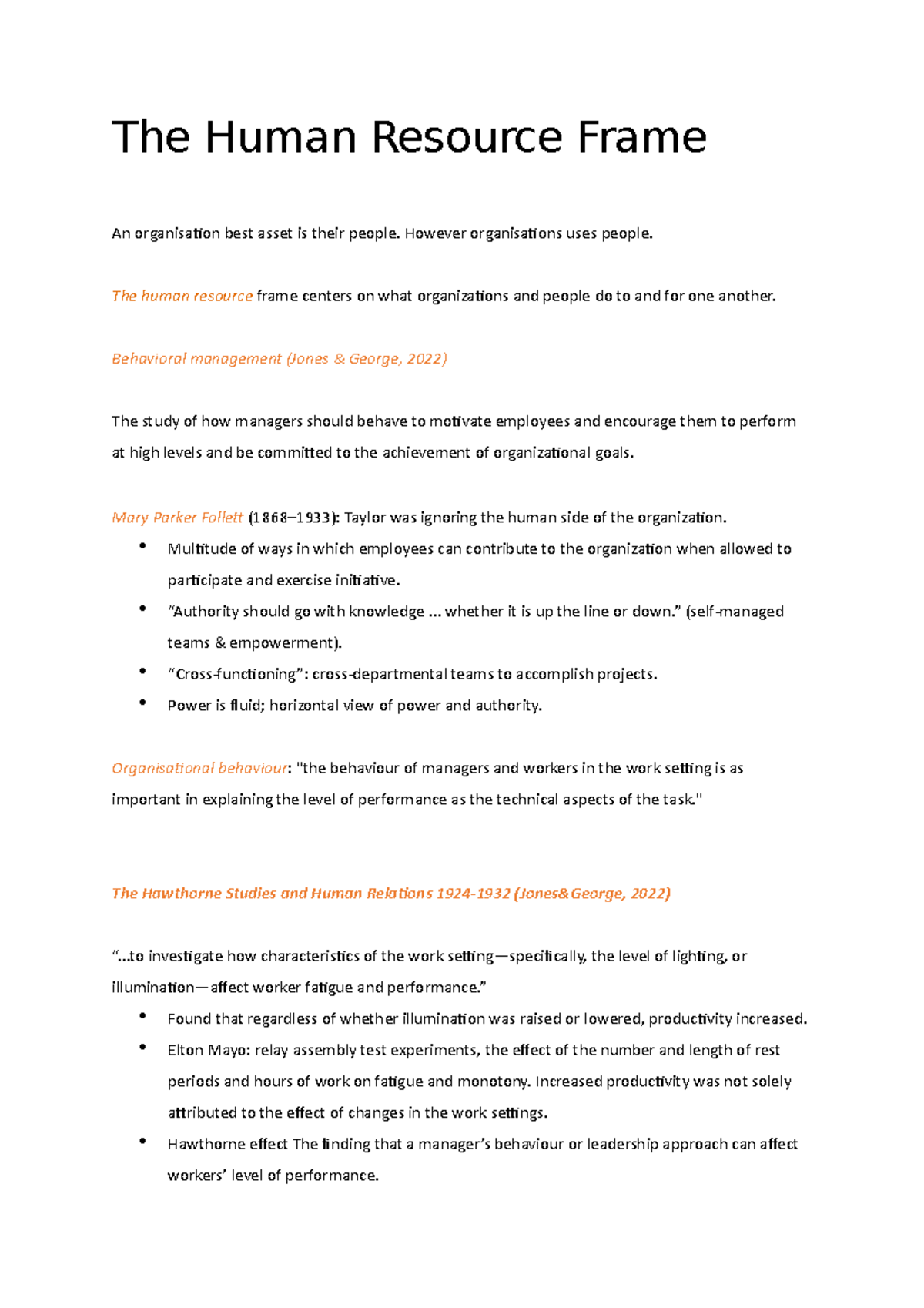 The Human Resource Frame - However organisations uses people. The human ...