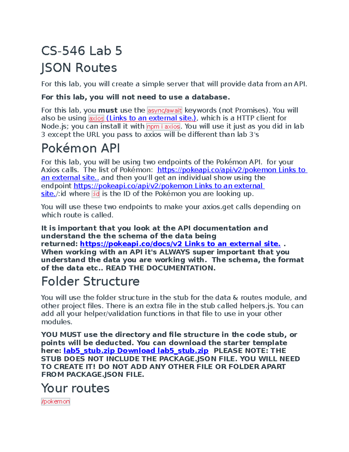Lab 5 Question This File Contains Requirements For This Lab Cs 546 Lab 5 Json Routes For