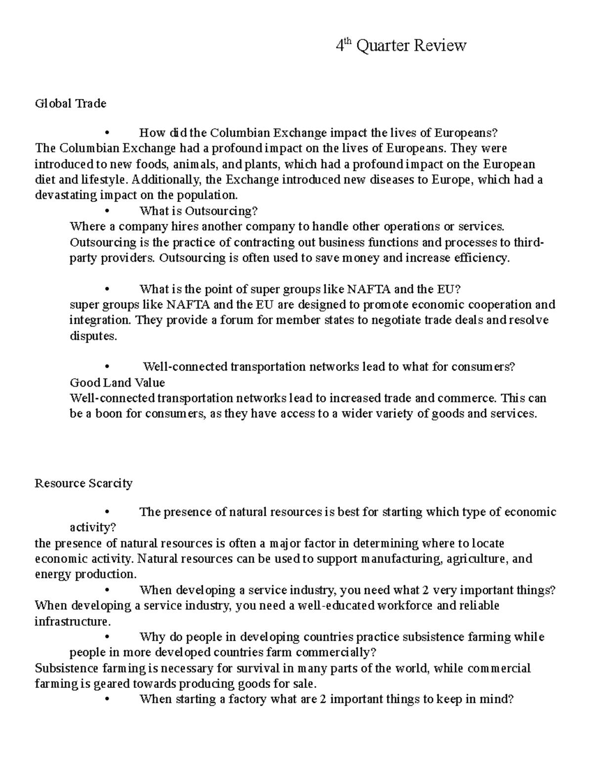 4th+Quarter+Review-2 - 4 th Quarter Review Global Trade - How did the ...