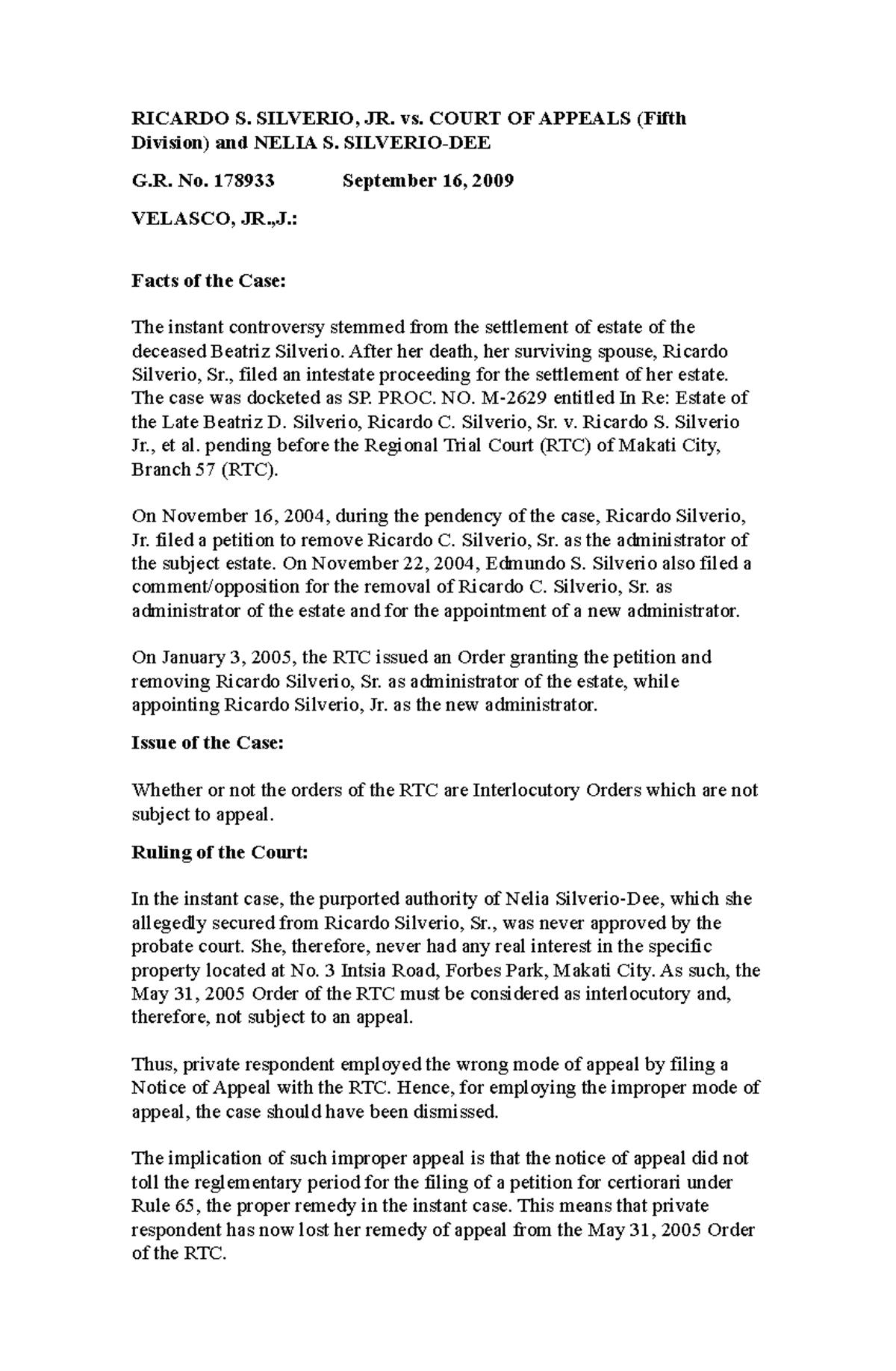 383704299 04 G R 178933 - Civil Procedrue Case Digest Civil Procedrue ...