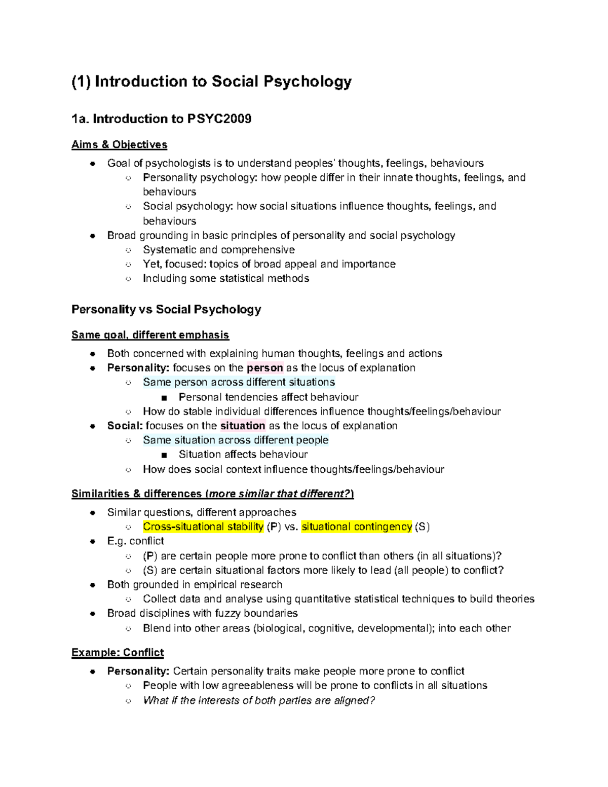 PSP Lecture 1 - (1) Introduction to Social Psychology 1a. Introduction ...