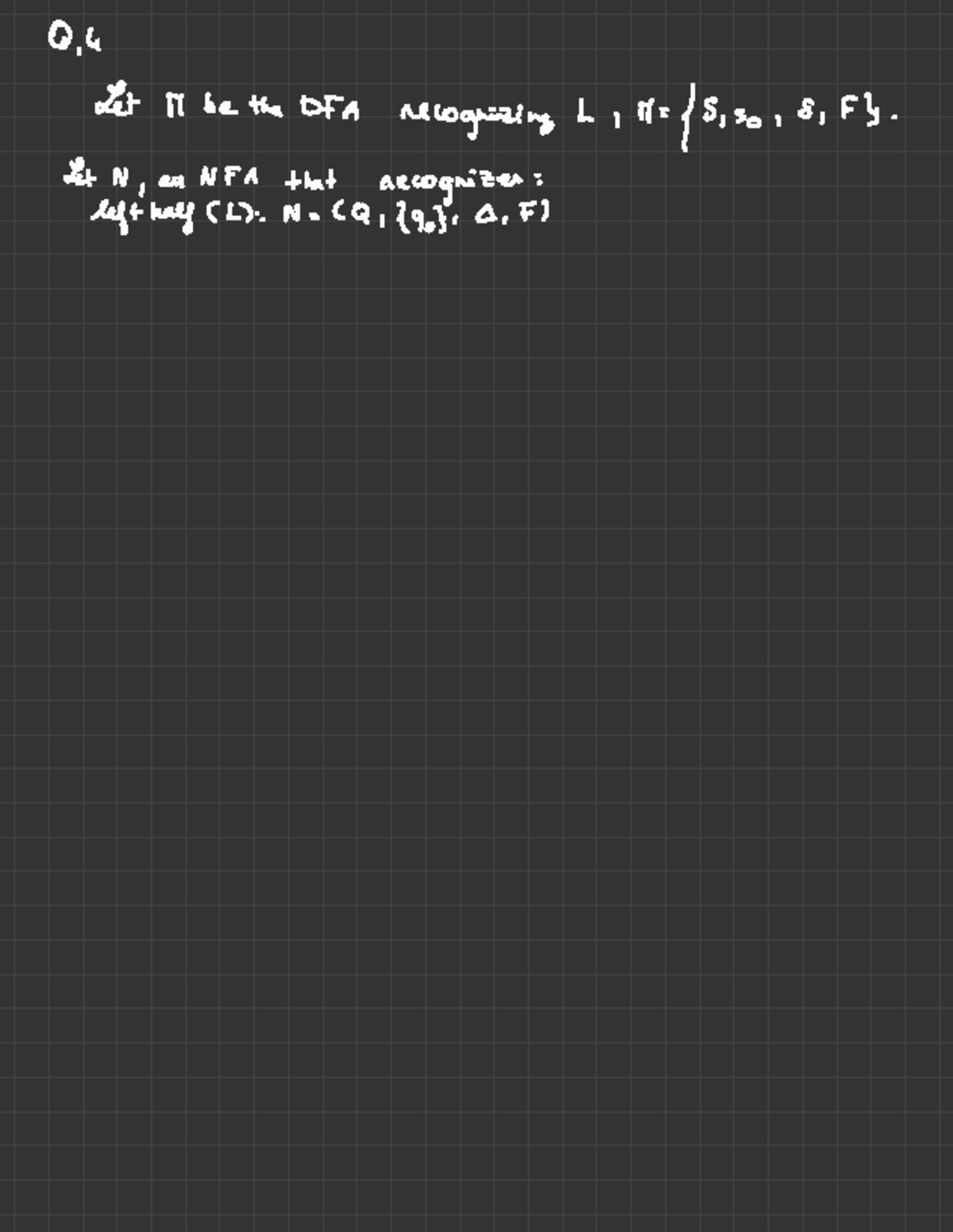 A1 theory of computation COMP330 - Comp 330 - 0, Let M be the DFA recognize Ing L , M = { 5 , so ...