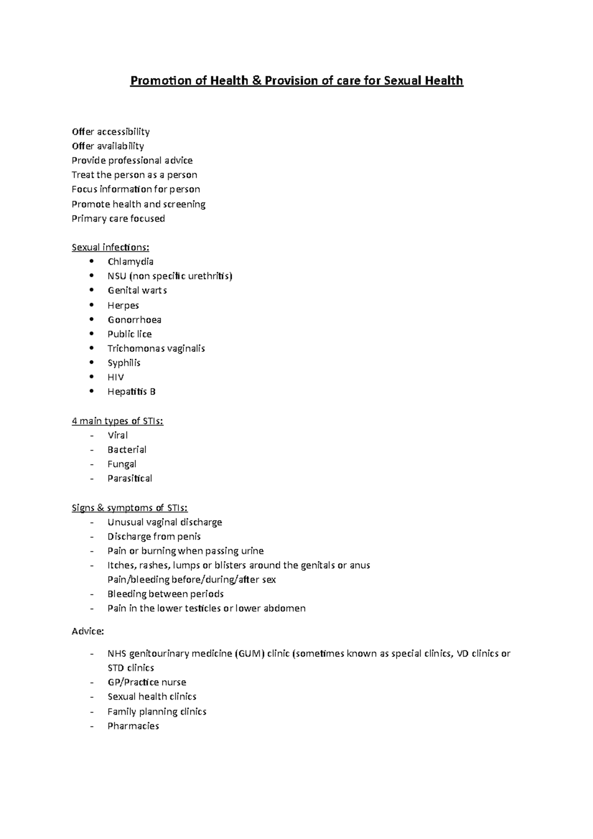 Promotion of Health - summary lecture notes - Promotion of Health ...