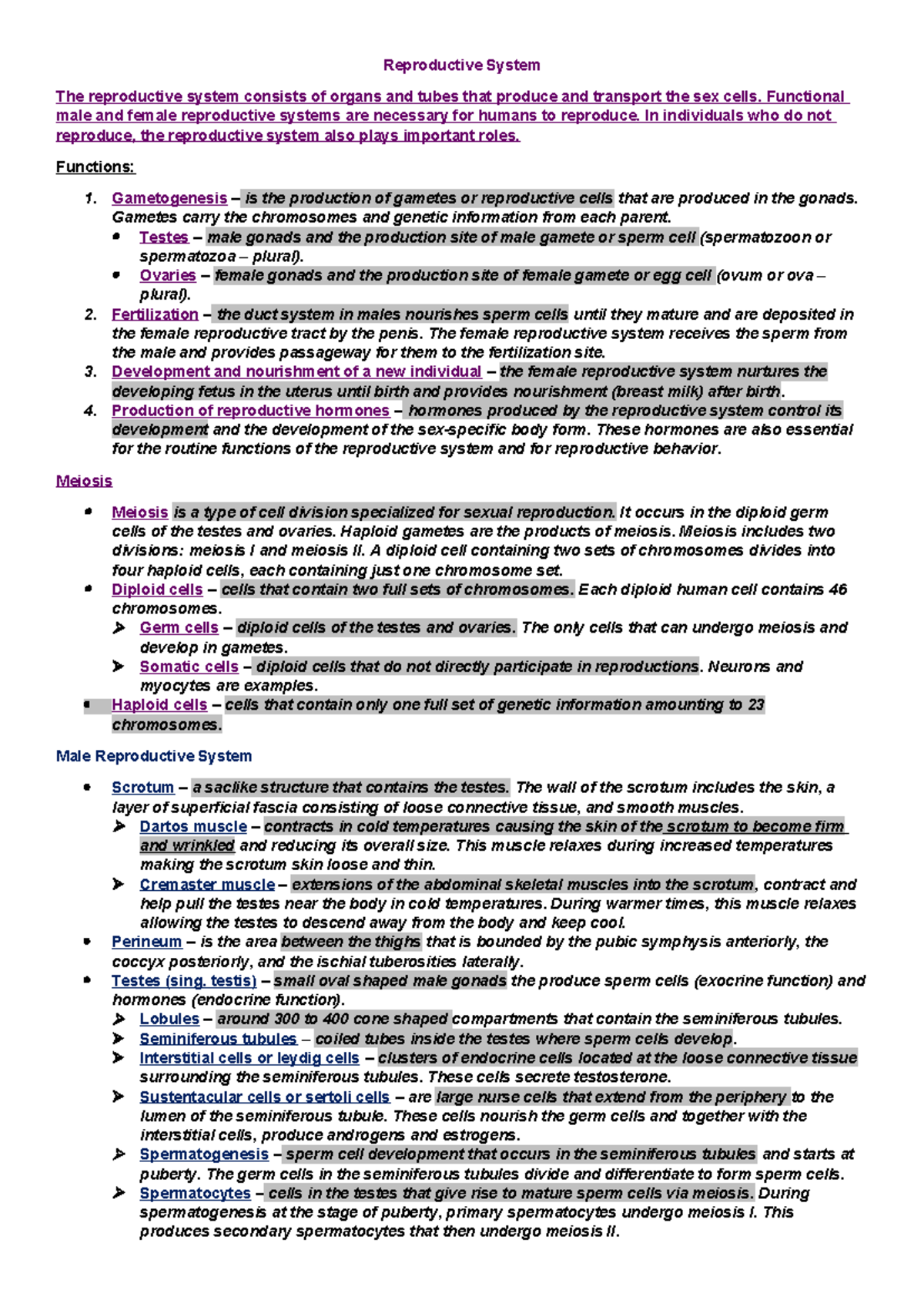 Reproductive-System-Endterm-Notes 1 - Reproductive System The ...