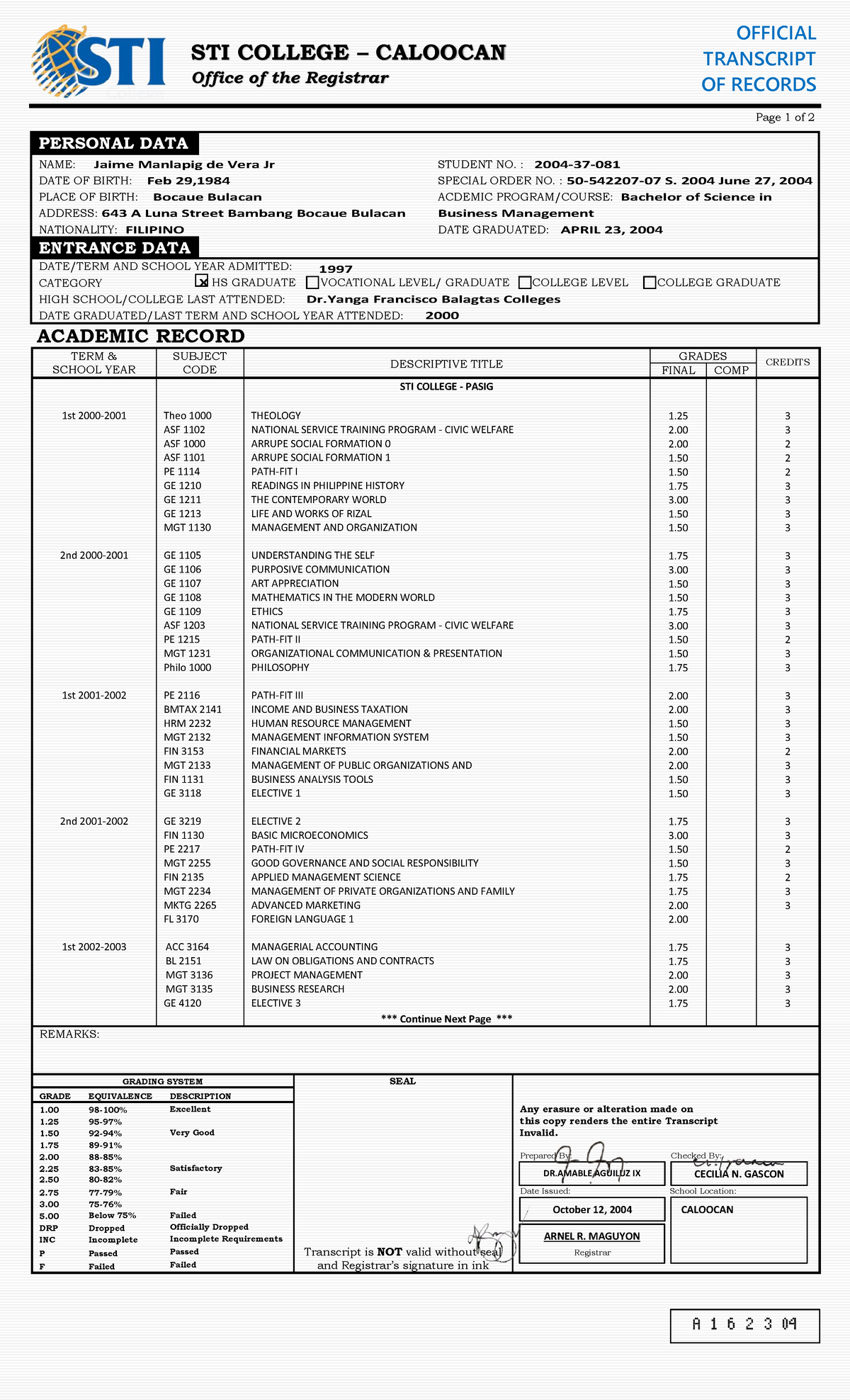 615999101 STI College Bachelor OF Science IN Business Management - STI ...