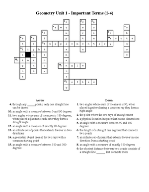 Geometry unit 1 important terms 1 4 AK2 - Geometry Unit 1 - Important ...