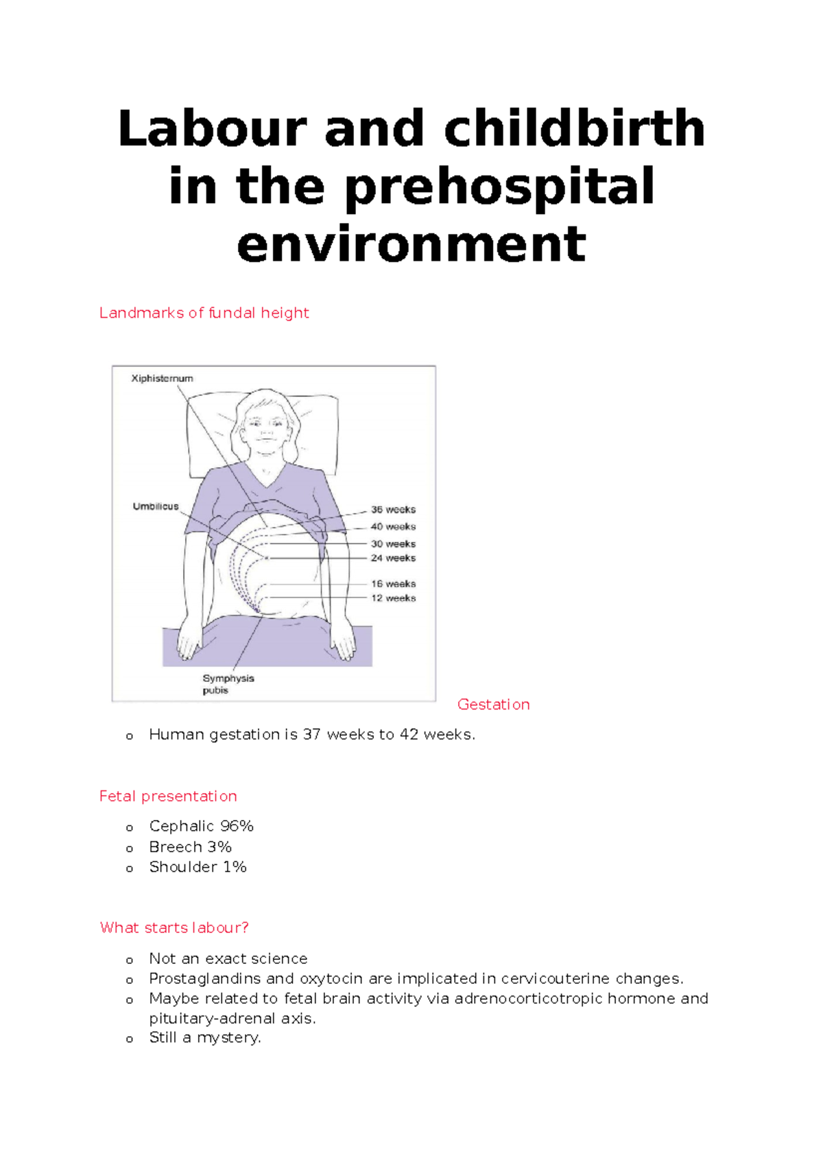 Labour and childbirth in the prehospital environment-#1 - Labour and ...