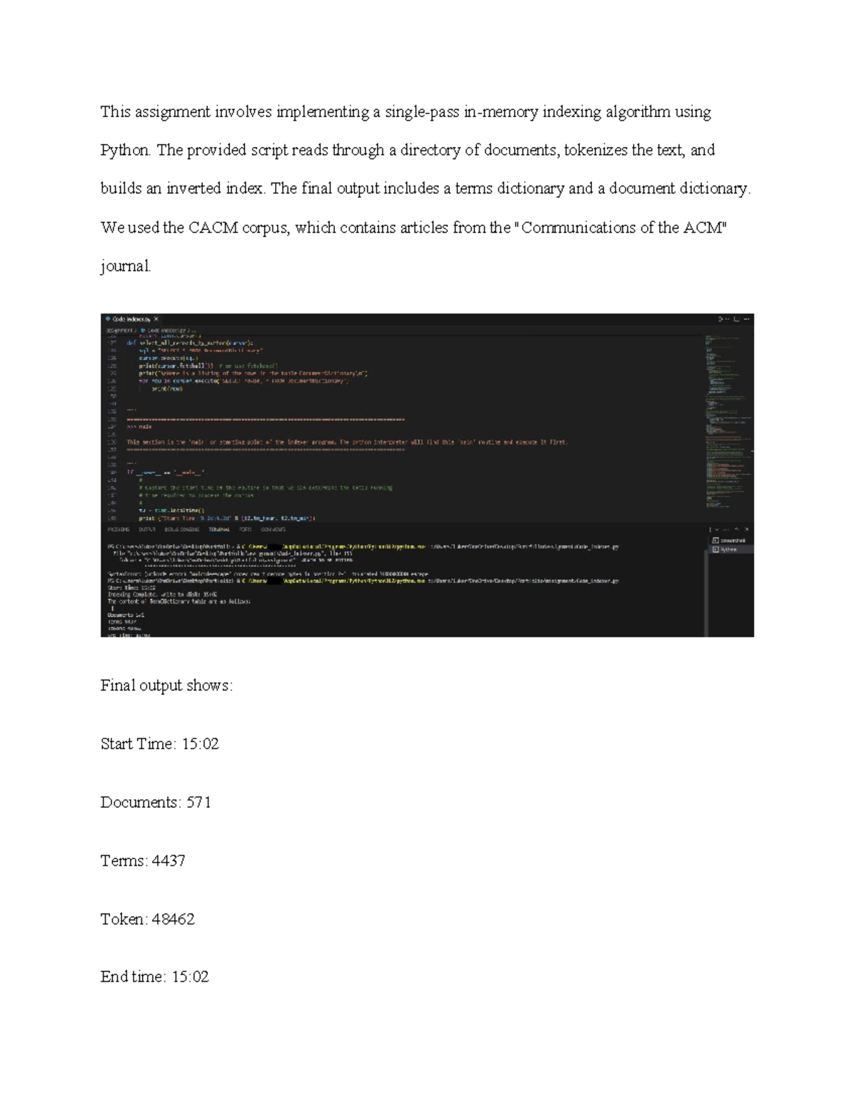 CS 3308 PA 2 - Madiatory - This assignment involves implementing a single-pass in-memory ...