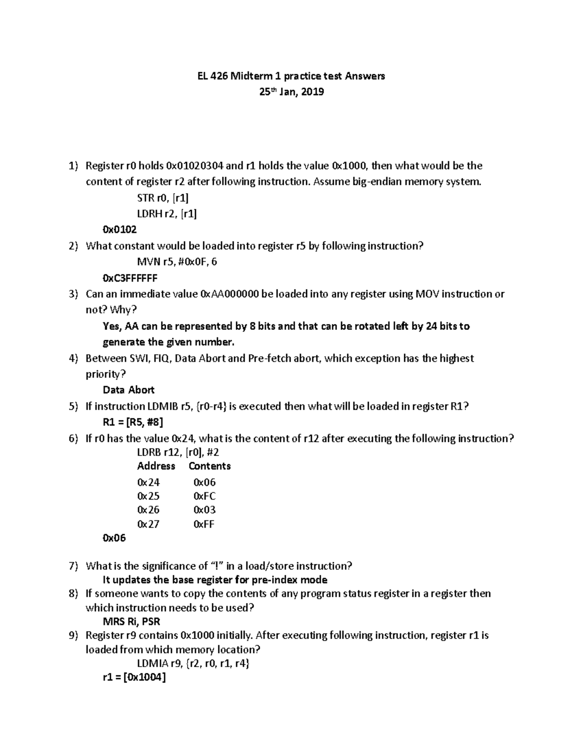EL 426 DSA 2019 Practise test Answers - EL 426 Midterm 1 practice test ...