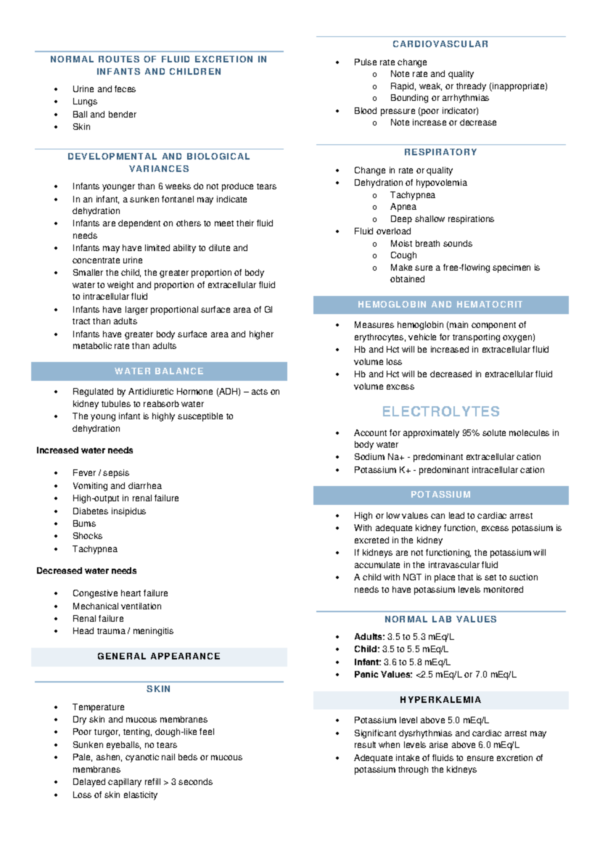 5. Fluid and Electrolytes - Infants and Children - NORMAL ROUTES OF ...