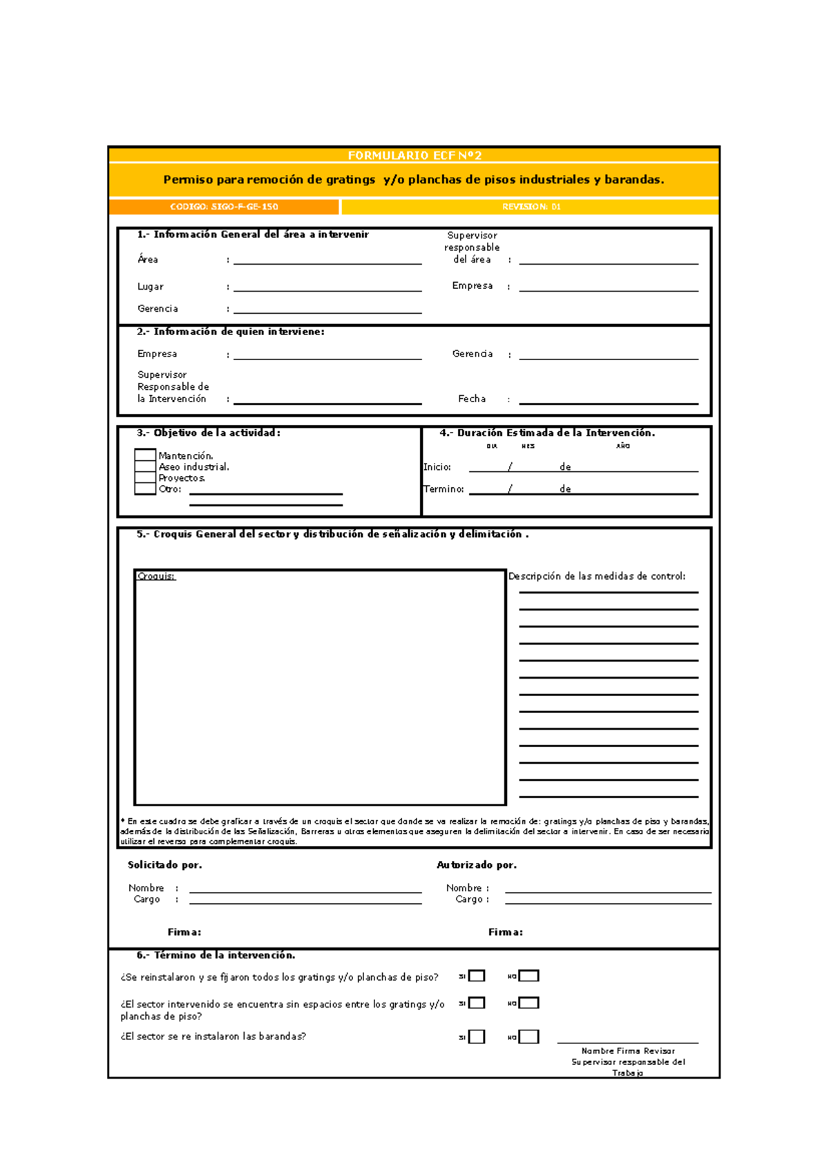Remocion DE Gratings - 1.- Información General del área a intervenir ...