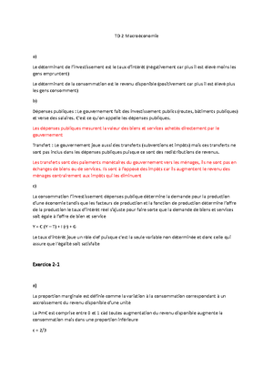 Chapitre 3 Le marché des biens et des services pdf - Macroéconomie. Chapitre 3 : Le marché des ...