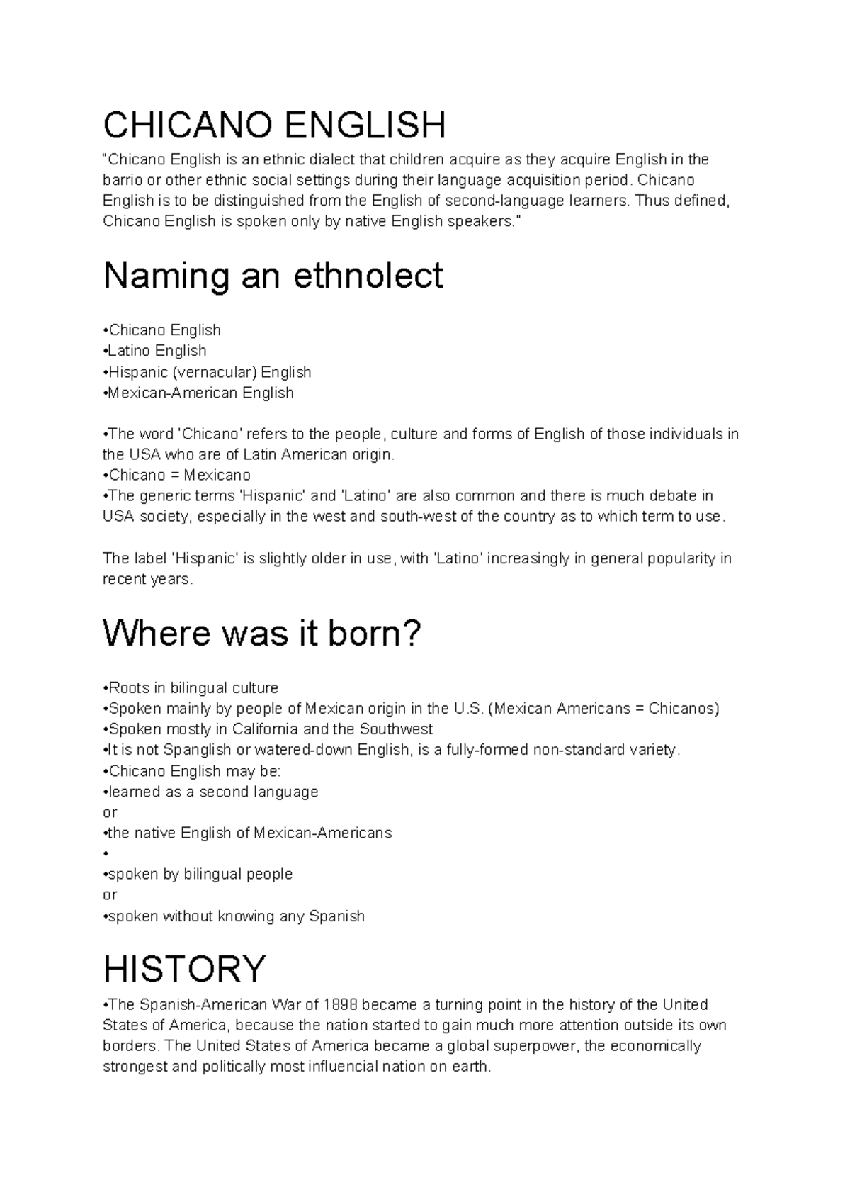 Chicano English - CHICANO ENGLISH “Chicano English is an ethnic dialect ...