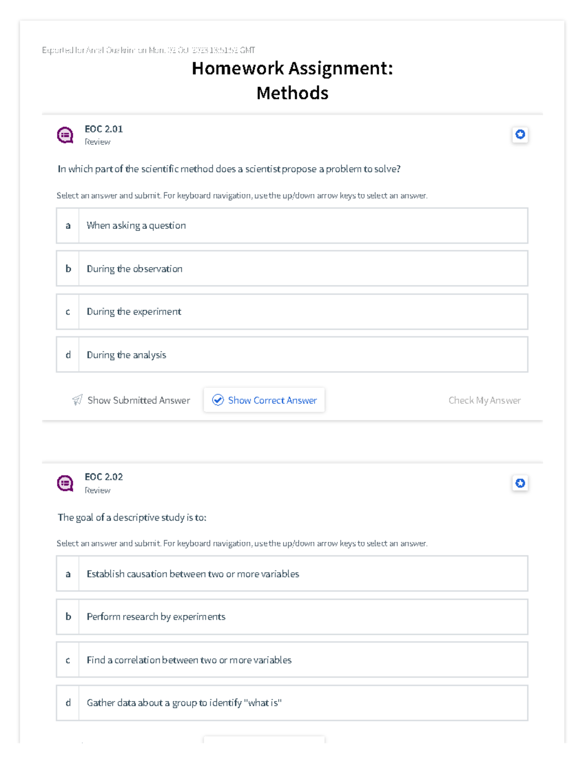 Mdule 2 Methods - practice material for module 2 - Exported for Amal ...