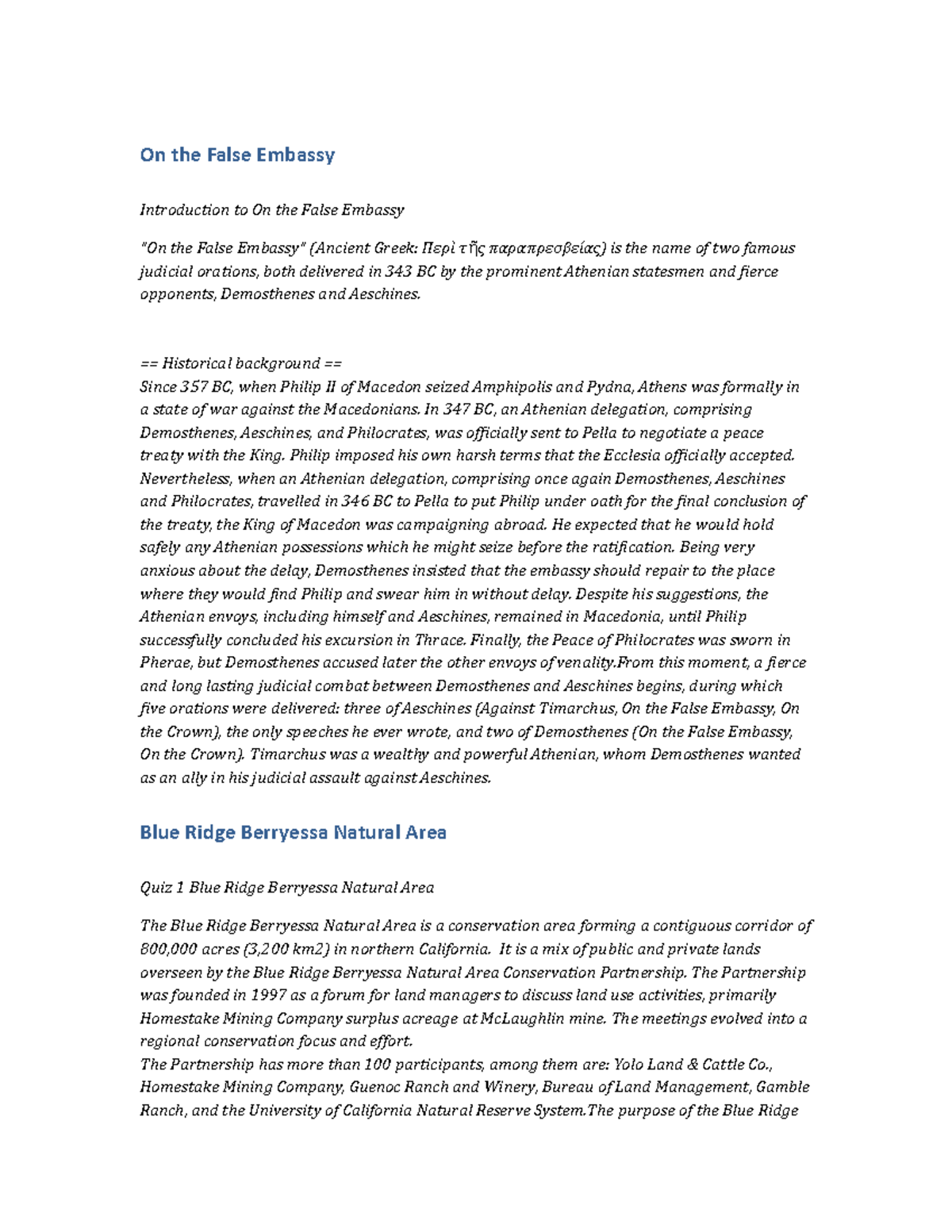 HIST123 Chapter On the False Embassy - On the False Embassy ...