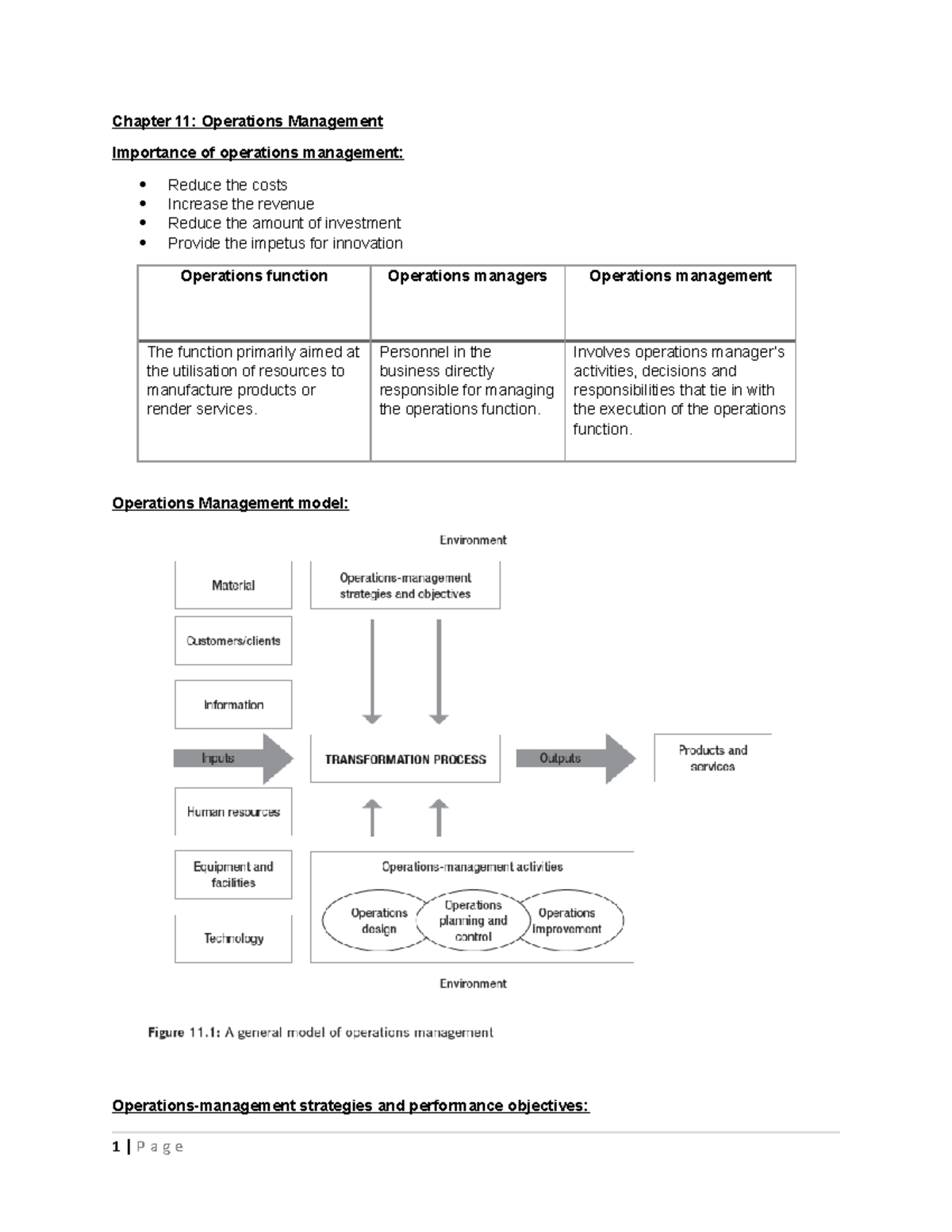 CH11 Operations Management - Chapter 11: Operations Management ...