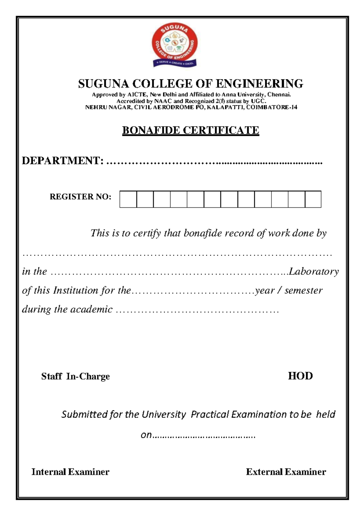 EDA Record Final - EDA LAB MANUAL - SUGUNA COLLEGE OF ENGINEERING ...