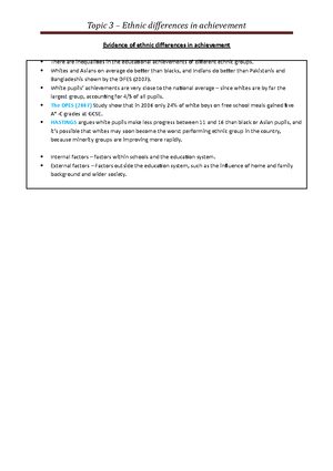 Class Difference in Achievement - External Factors (Complete ...