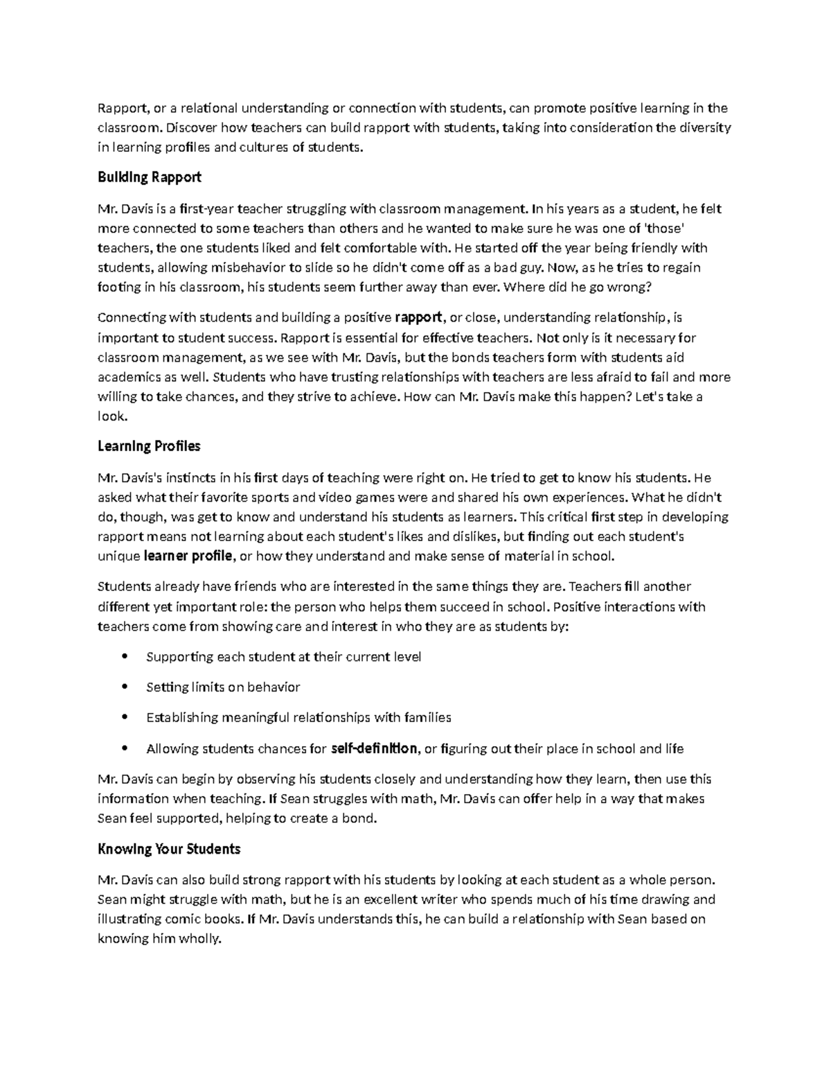 How to Develop Rapport with Students - Rapport, or a relational ...