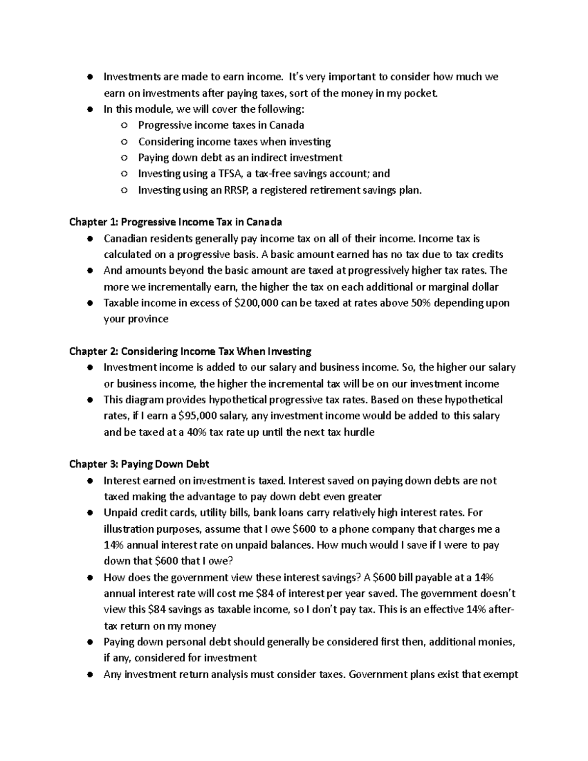 Moduel 6 - drghj - Investments are made to earn income. It’s very ...