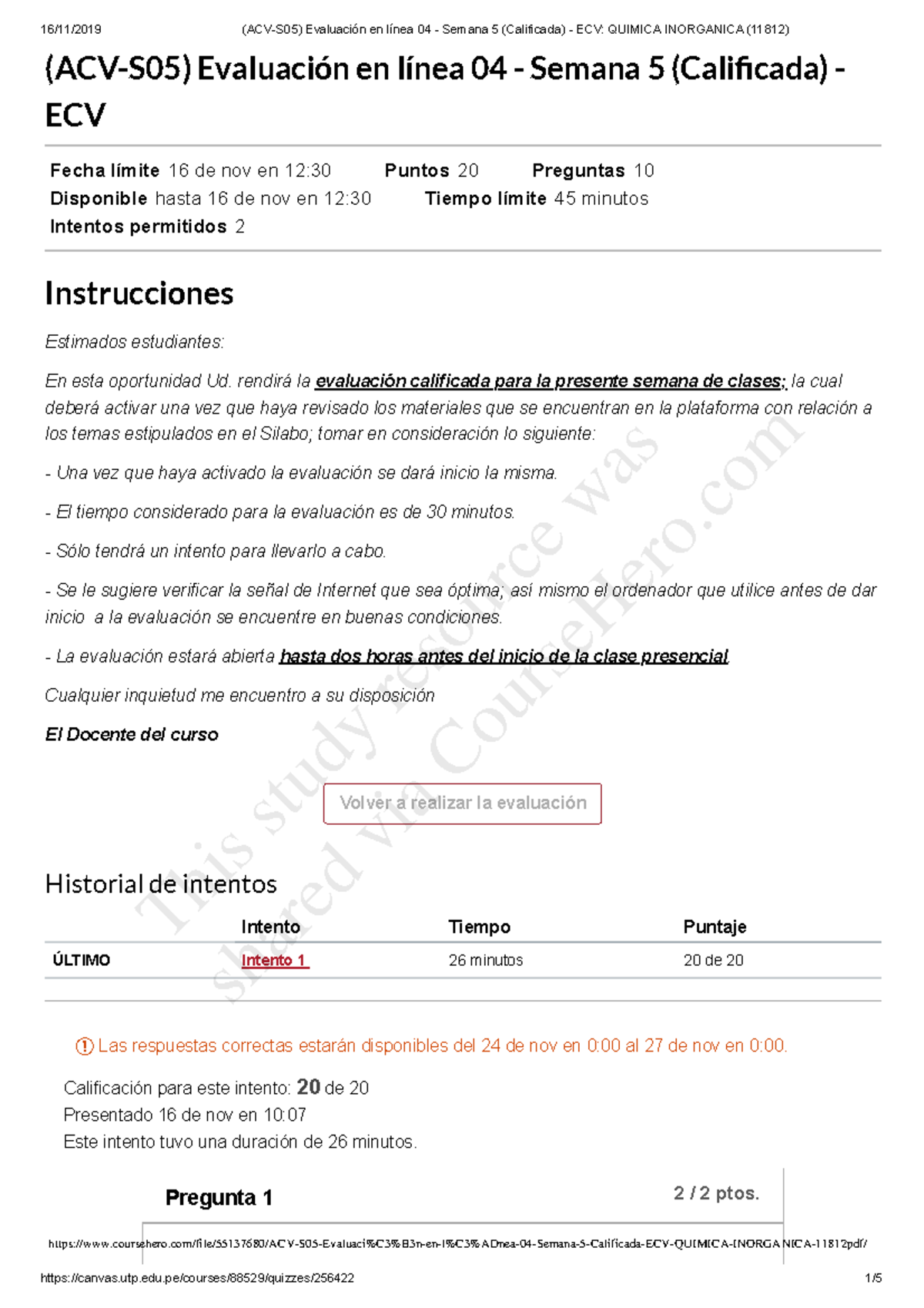 ACV S05 Evaluaci n en l nea 04 Semana 5 Calificada ECV Quimica Inorganica 11812 - Evaluación en ...