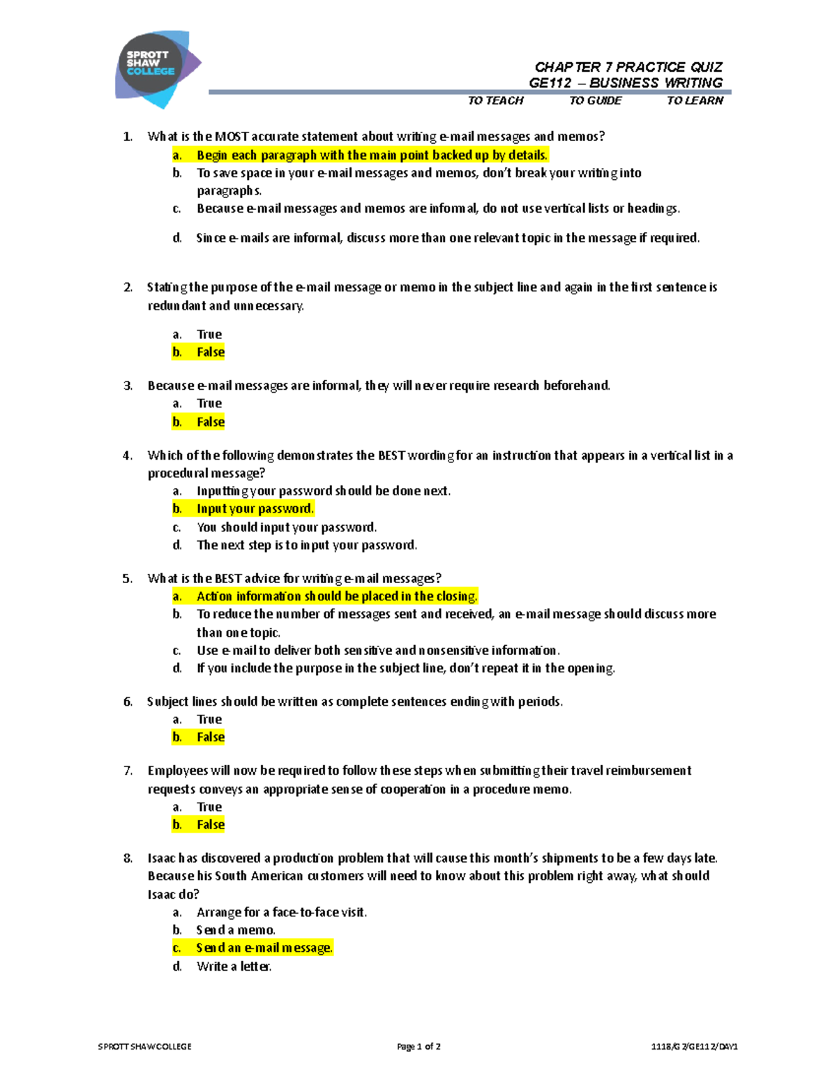 GE112 Chapter 7 Practice Quiz - CHAPTER 7 PRACTICE QUIZ GE112 ...