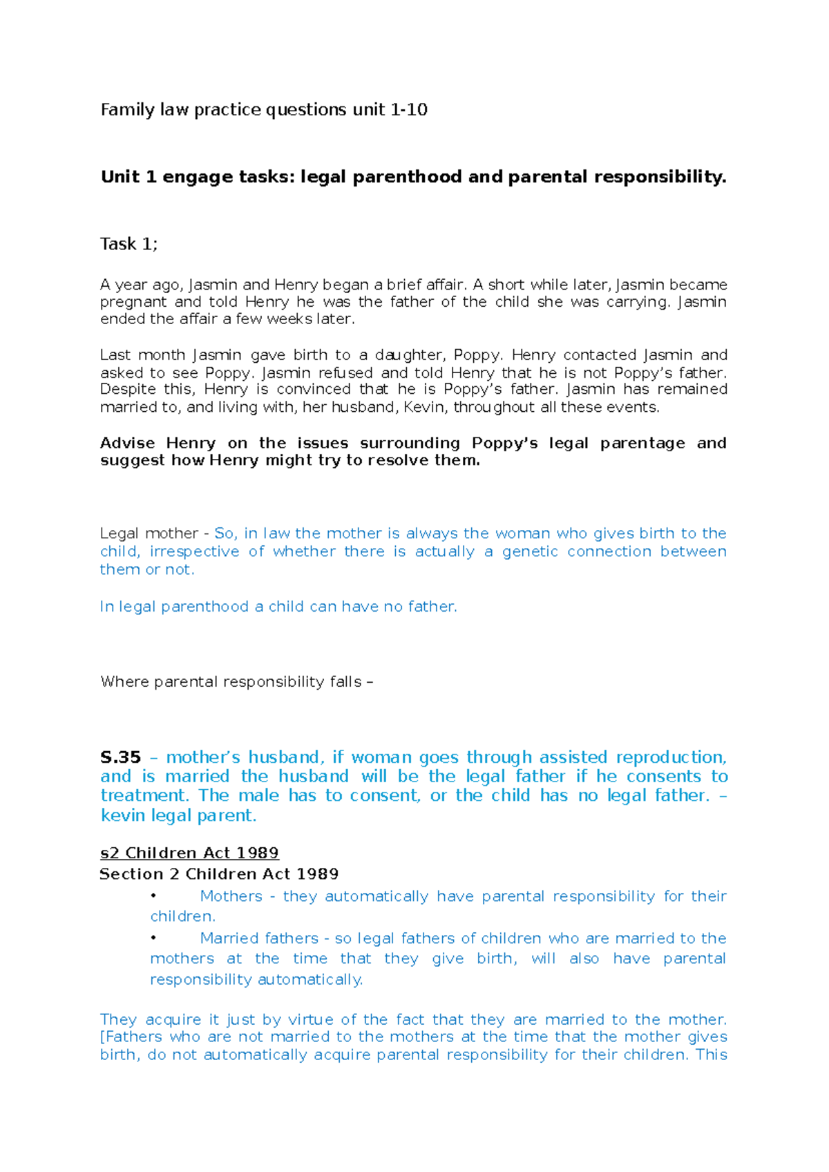Family law practise questions. copy - Family law practice questions ...